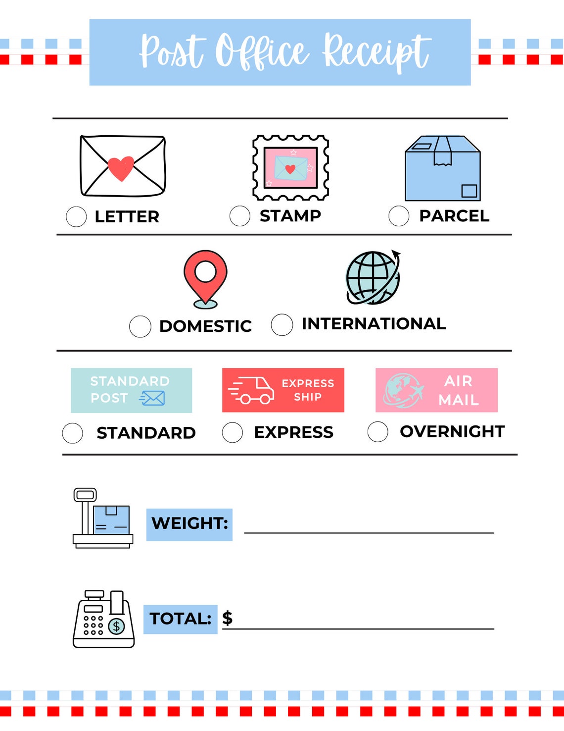 Post Office Pretend Play Printable Bundle for Kids (instant Download ...