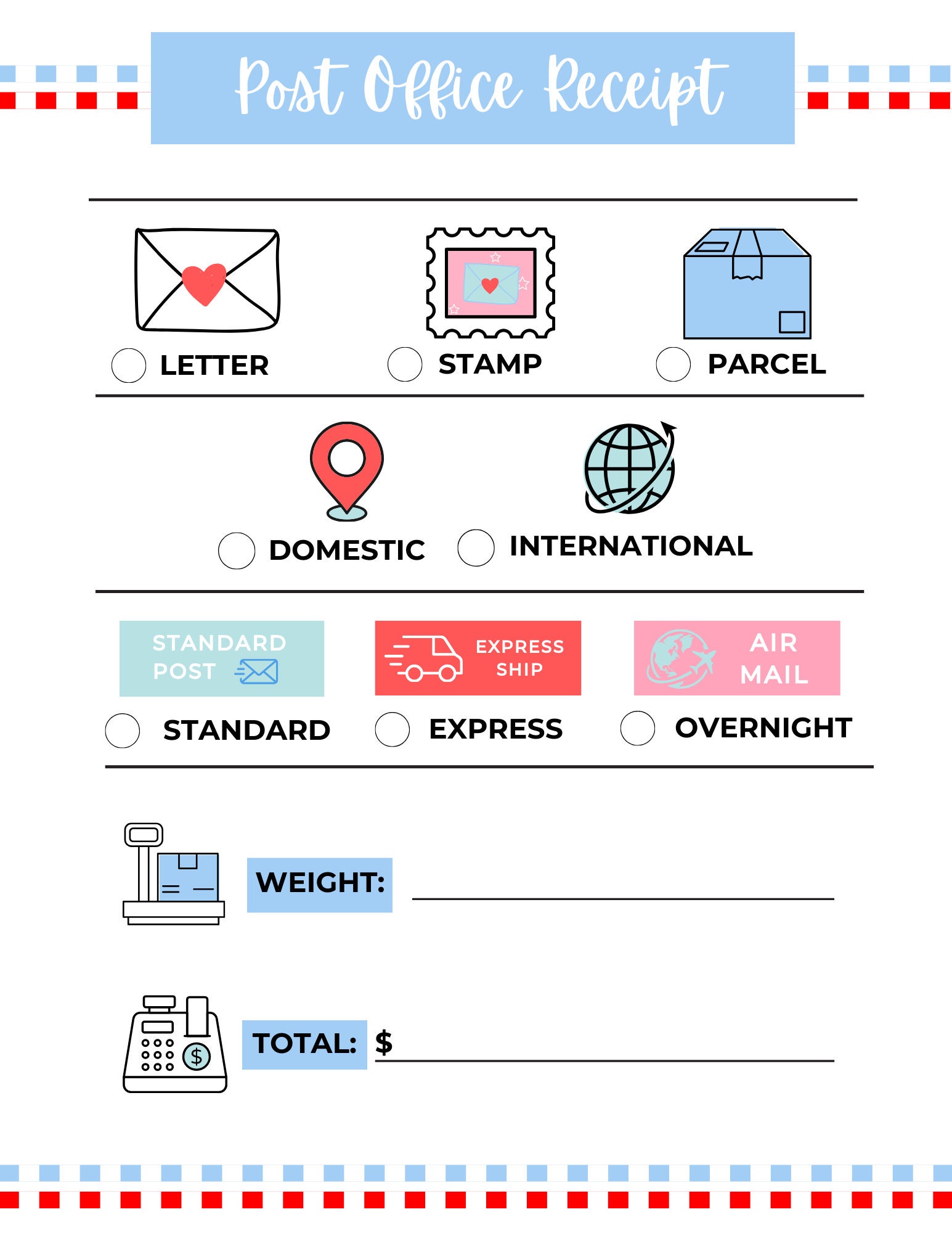 Post Office Pretend Play Printable Bundle for Kids (instant Download ...