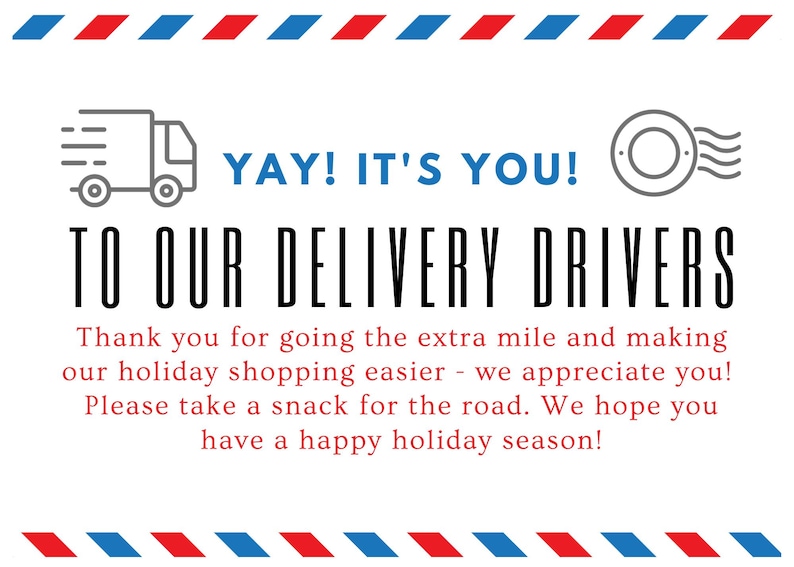 Printable Delivery Driver Appreciation Basket Sign - Etsy