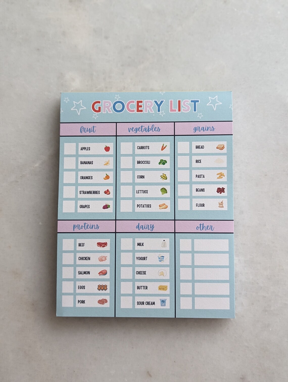 Grocery List Pretend Play Notepad - 50 Pages per Notepad - Etsy