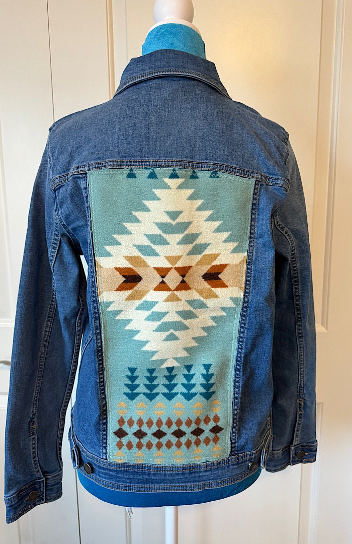 Women’s Denim Jacket With Pendleton Wool Accent - Etsy
