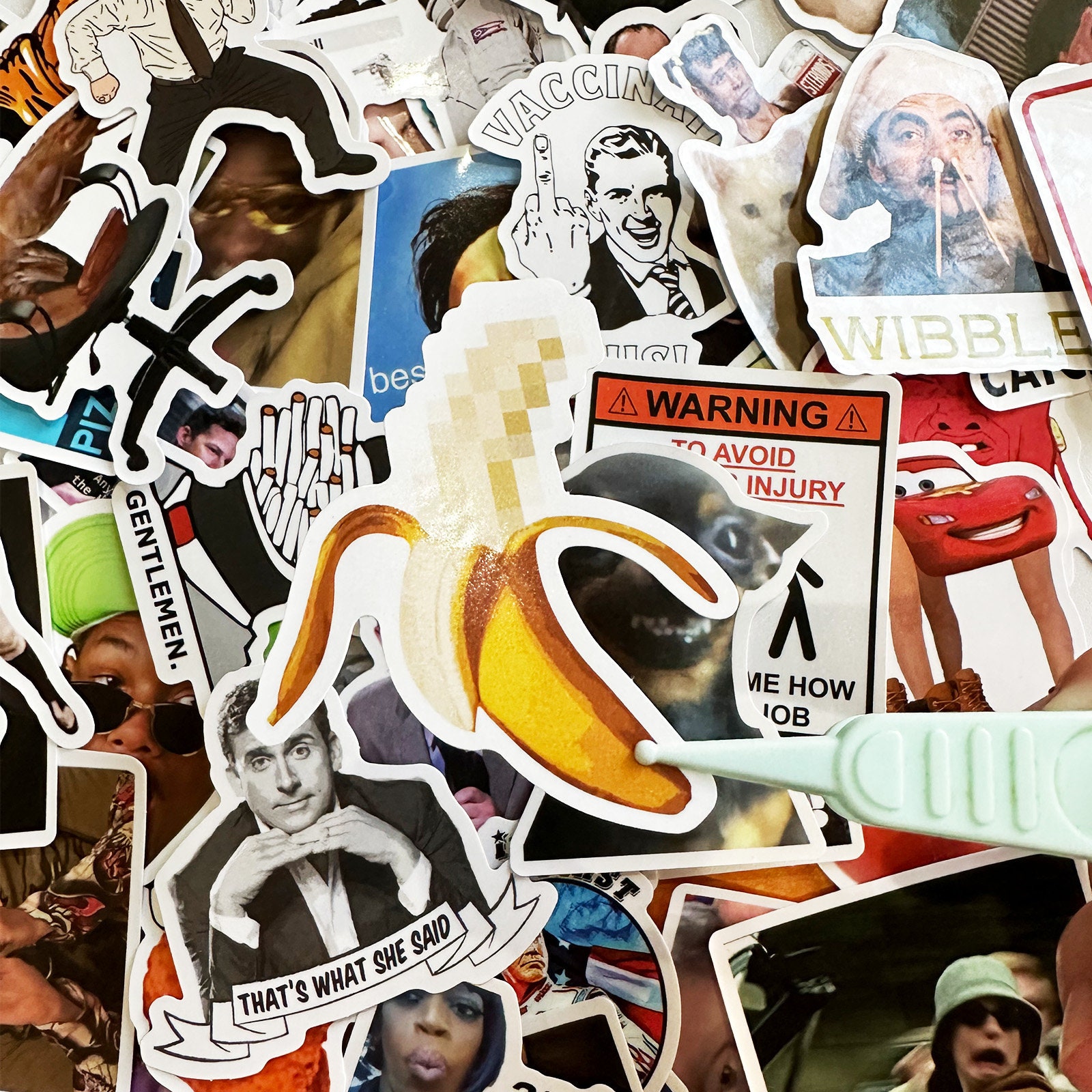 50 Pcs Internet Funny Meme Vinyl Stickers Pack, Large Bulk Sticker for ...