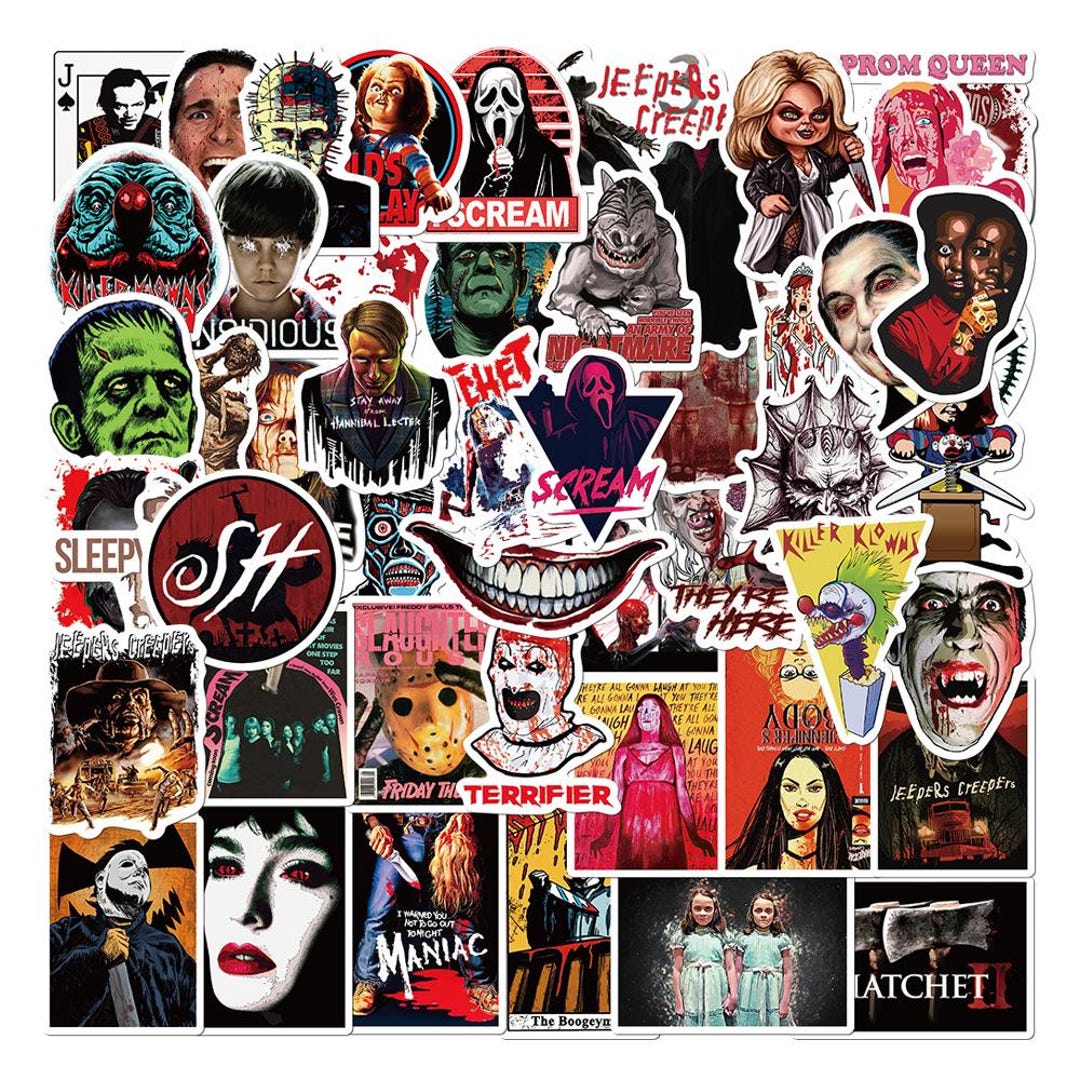 50 PCS Horror Movie Sticker Set - DIY Creepy Decals for Journals ...