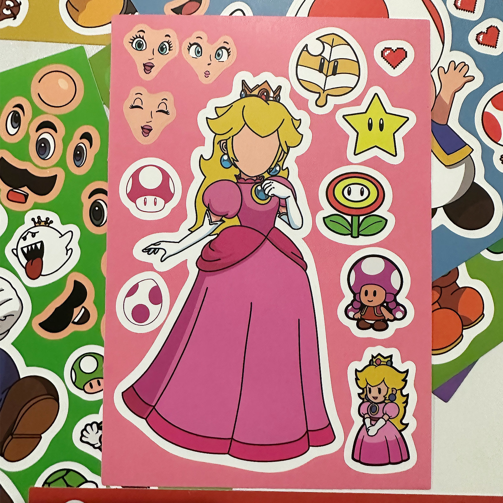 8 Pcs Variety DIY Stickers Cards, Super Mario Brothers Waterproof ...