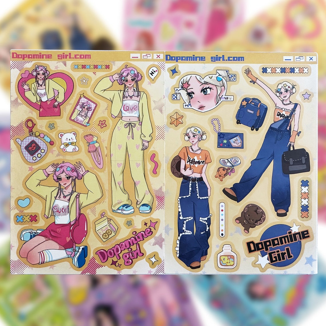 Dopamine Girl Stickers, Guka Style, Laptop and Phone Decals - Etsy