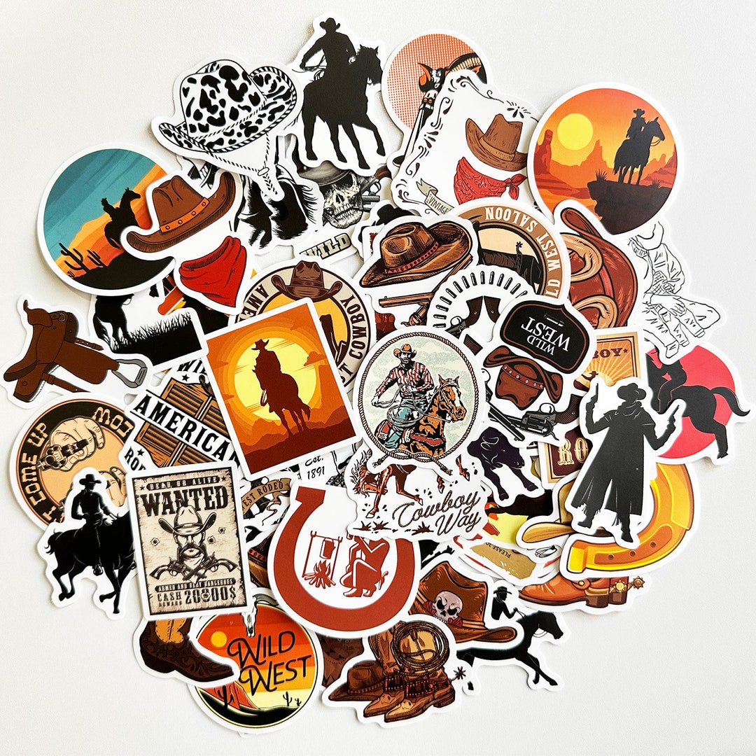 Cowboy Stickers,vinyl Stickers, 50 Pcs Random Pack, Laptop Stickers ...