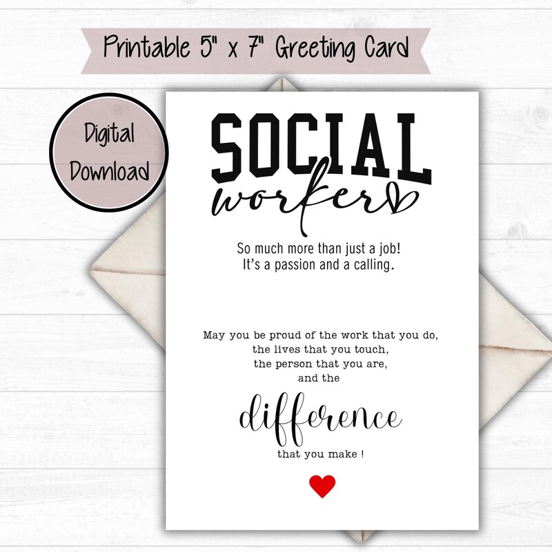 Social Worker Greeting Card - Etsy
