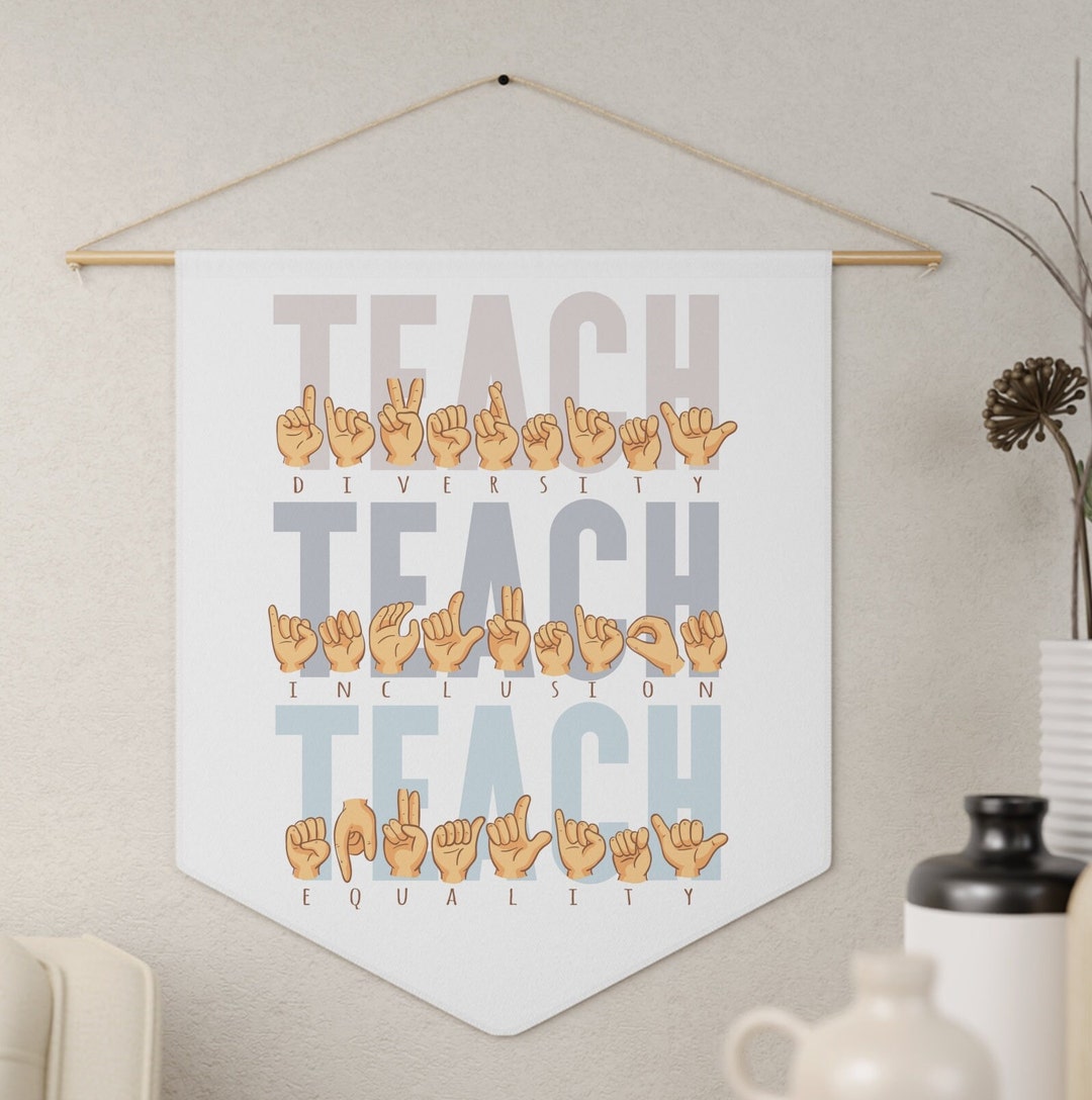 ASL Teacher Classroom Decor, Teacher Wall Art, Homeschool Wall Art ...