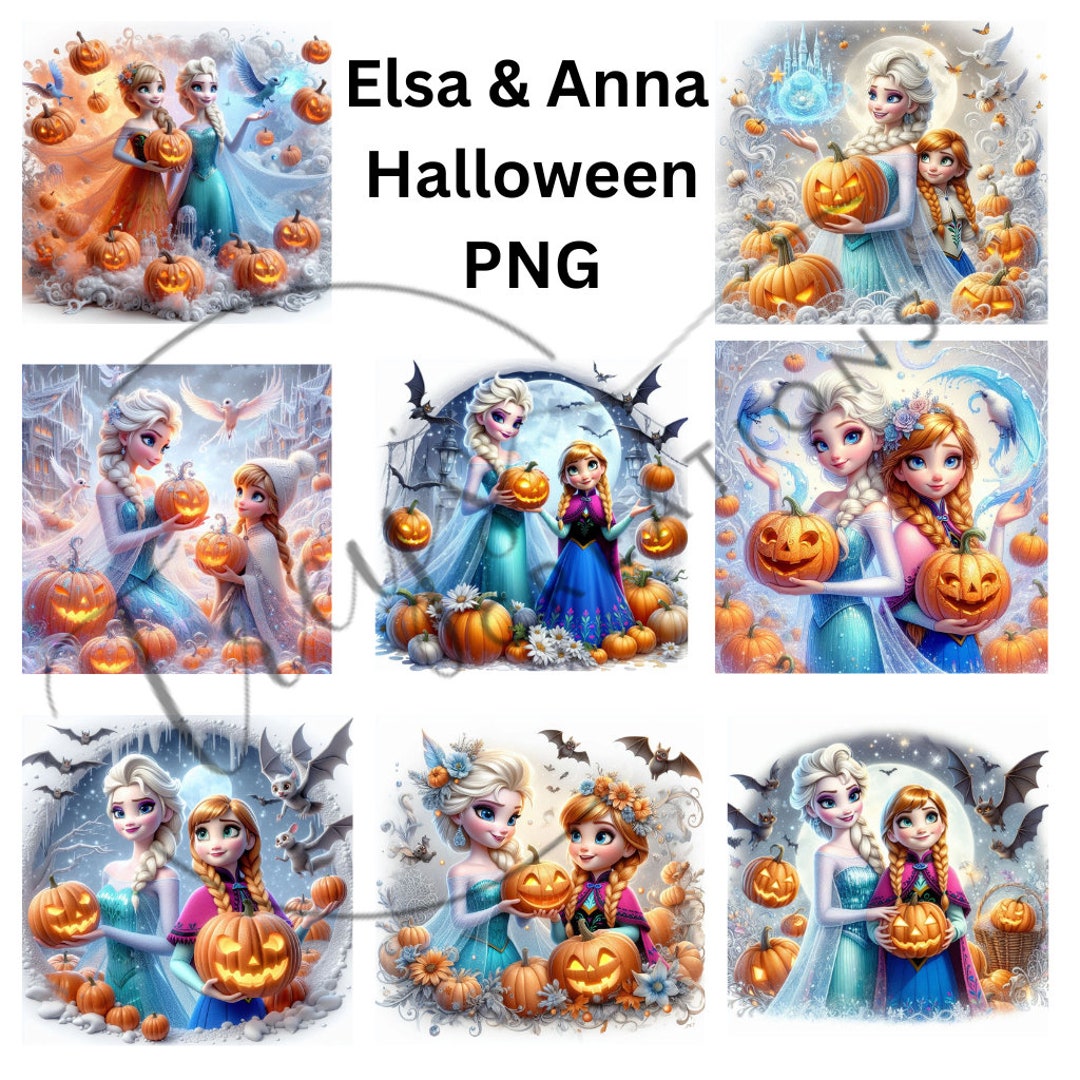 Elsa and Anna Frozen Halloween PNG Images, Frozen Halloween PNG Bundle ...