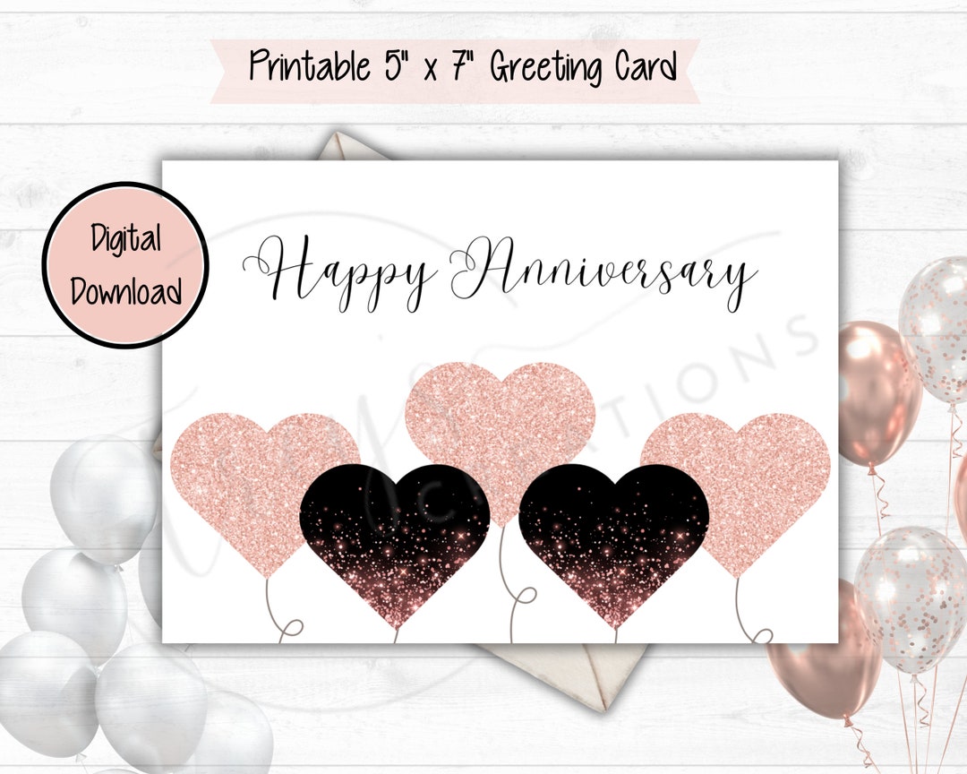 Happy Anniversary Card - DIGITAL Download - Printable Anniversary Card ...