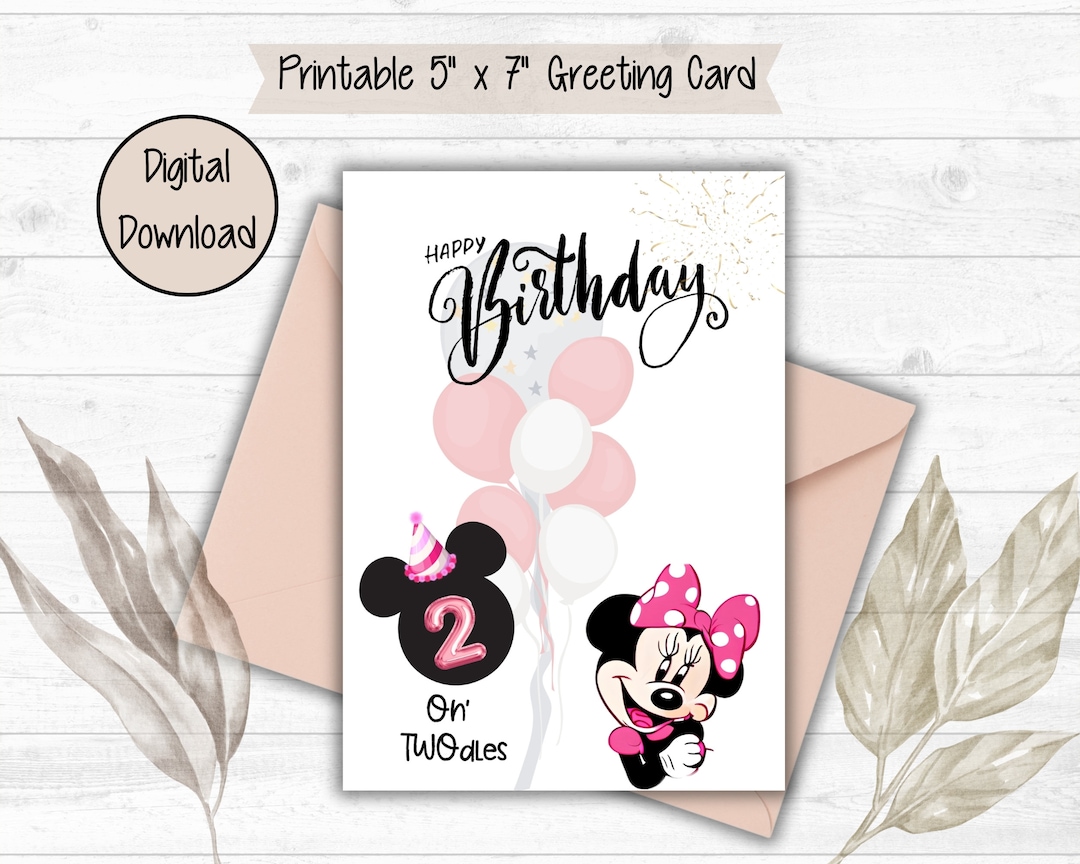 Minnie Mouse 2nd Birthday Card - Etsy