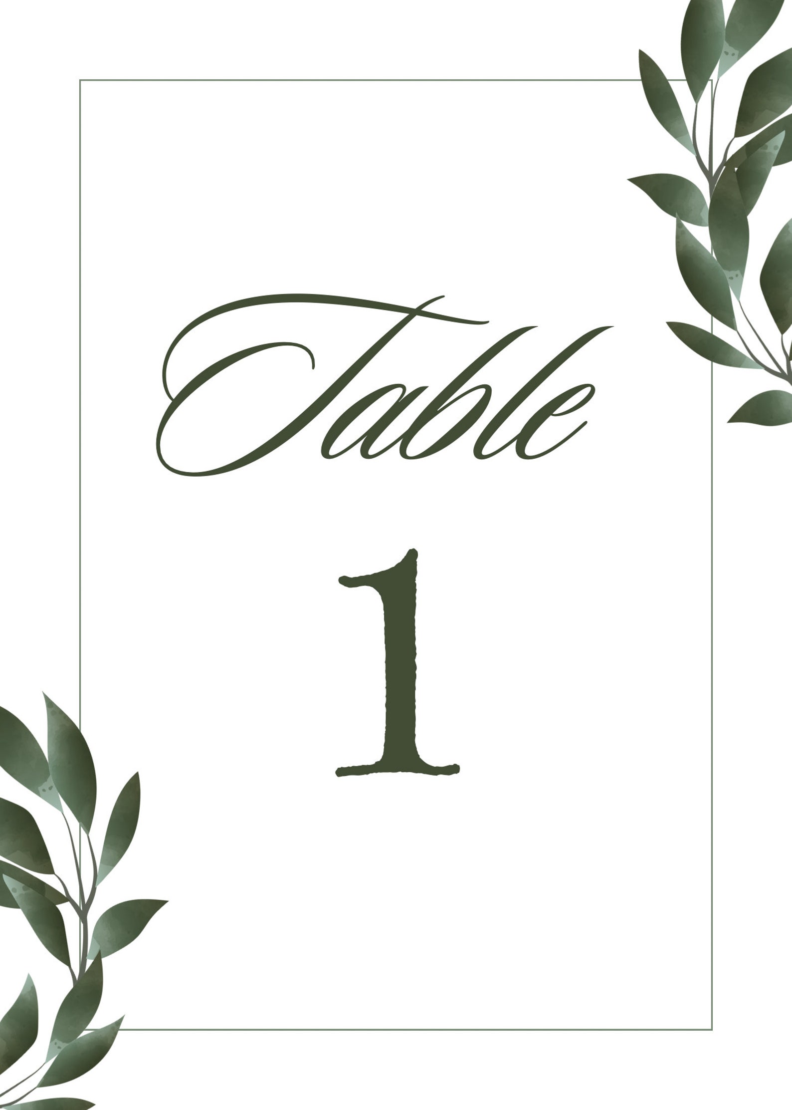 Table Numbers Wedding Signs, Printable 5x7 Table Numbers 1-20, Event ...