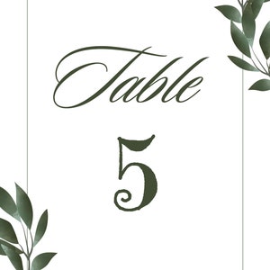 Table Numbers Wedding Signs, Printable 5x7 Table Numbers 1-20, Event ...