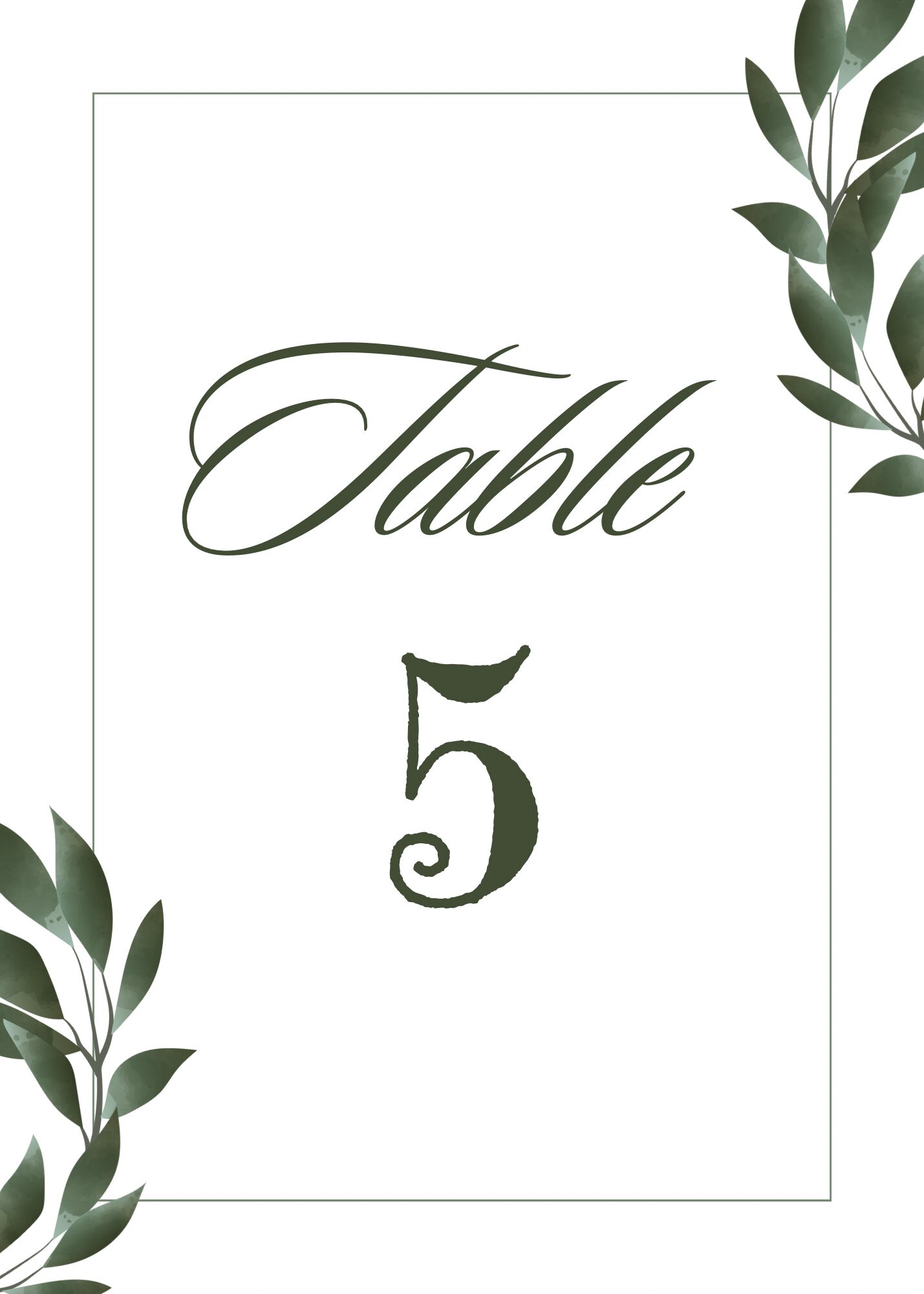Table Numbers Wedding Signs, Printable 5x7 Table Numbers 1-20, Event ...