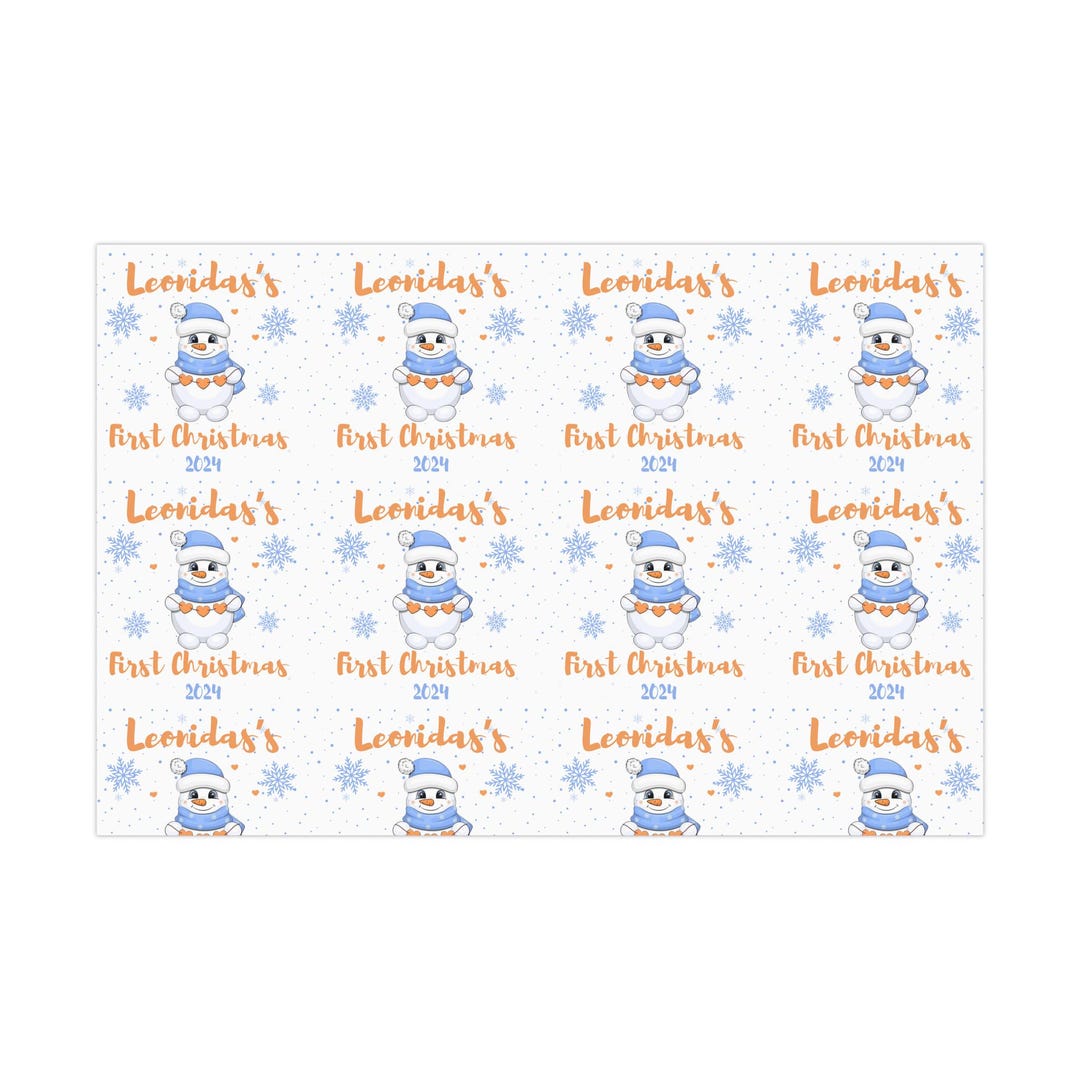 Baby Boy First Christmas, Gift Wrap Papers Baby Snowman Custom ...