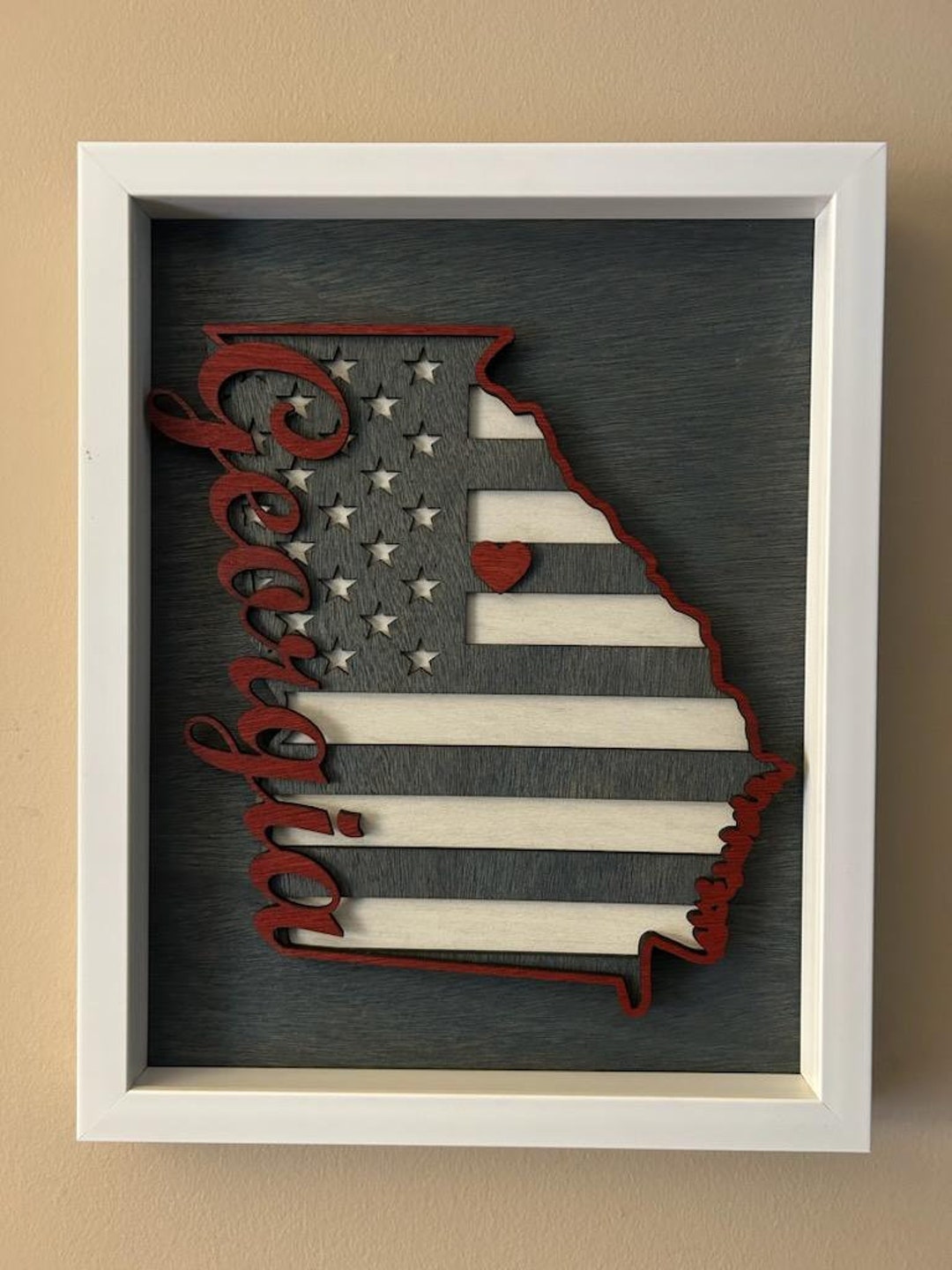 Georgia Wood Art, Georgia Home Decor, Georgia Framed Wood Art, Georgia ...
