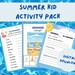 Summer Activity Pack, Summertime Coloring Pages, Summer Kids Digital ...