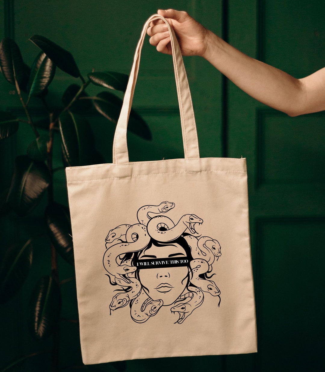 Medusa Tote Bag, Gift for Her, Survivor Tote, Greek Mythology Gifts ...