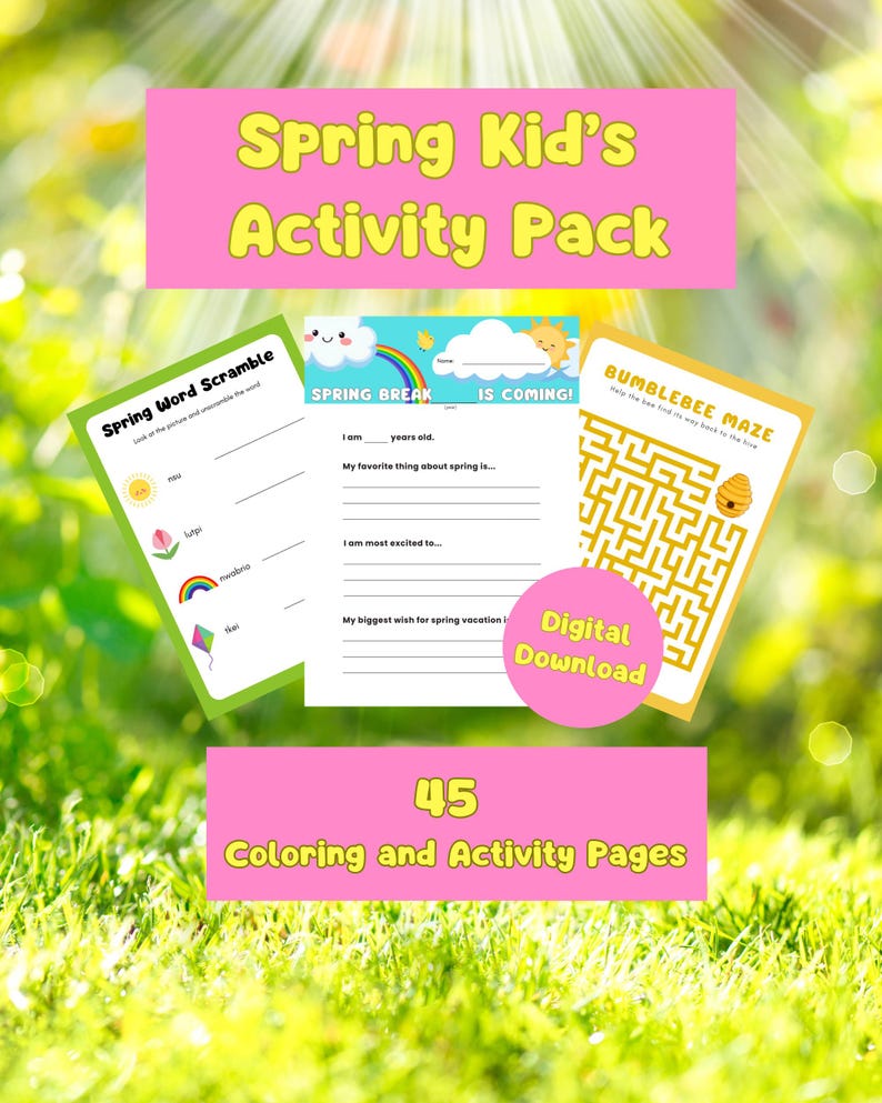 Spring Activity Pack for Kids | Printable Spring Worksheets & Coloring ...