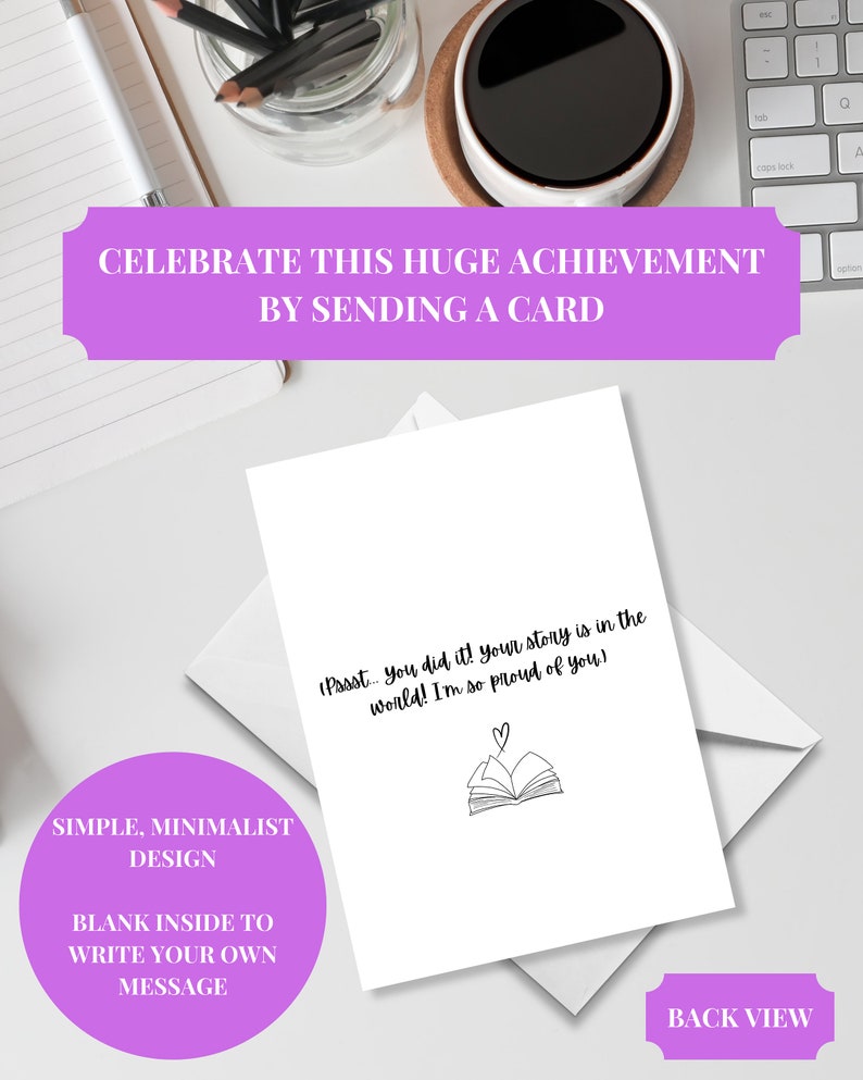 Published Author Congrats Card, Digital Download Card, Congrats Card ...