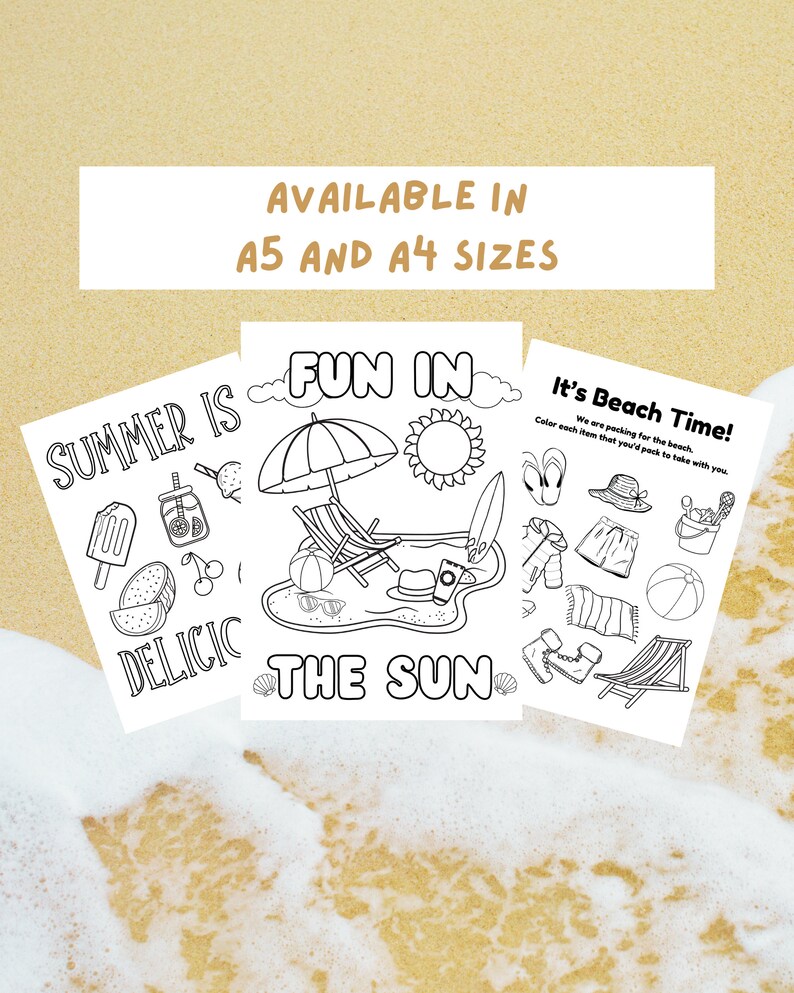 Summer Activity Pack, Summertime Coloring Pages, Summer Kids Digital ...