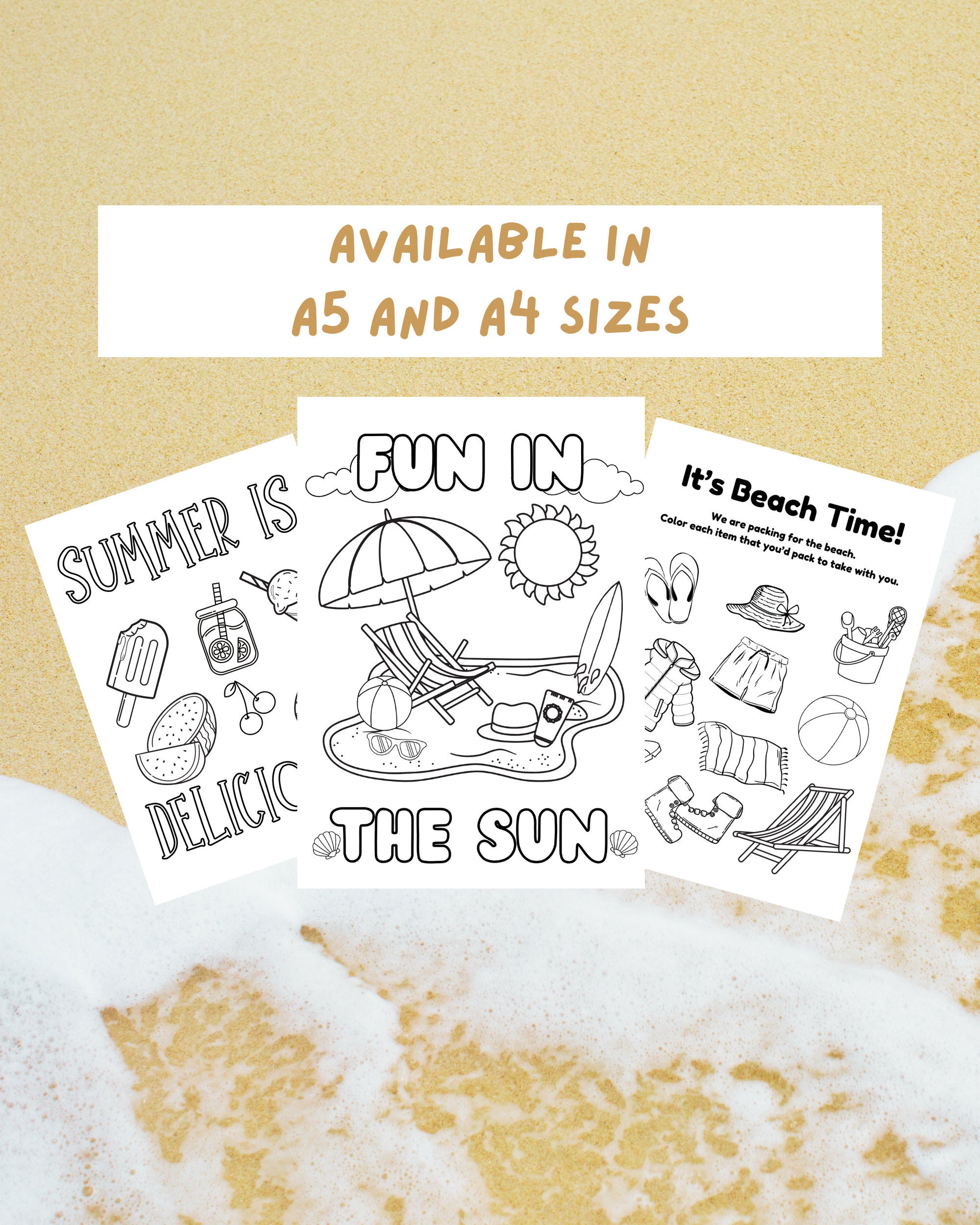 Summer Activity Pack, Summertime Coloring Pages, Summer Kids Digital ...