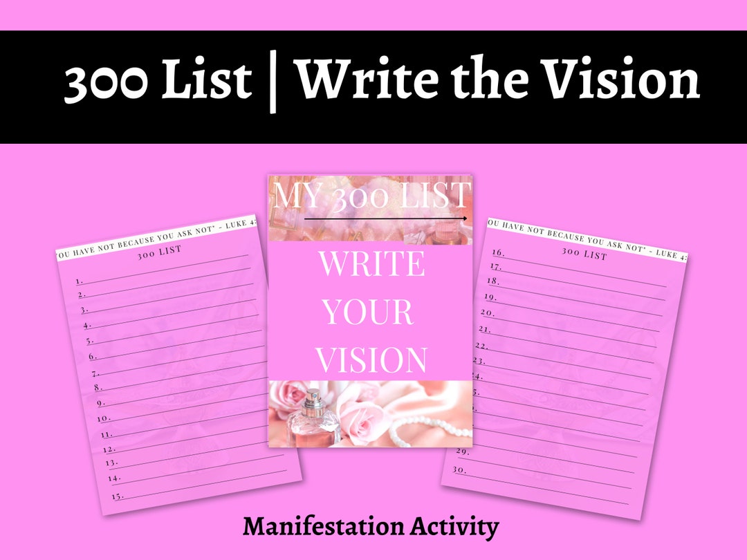 300 List Write the Vision Bucket List Goodnotes Template Steve Harvey ...