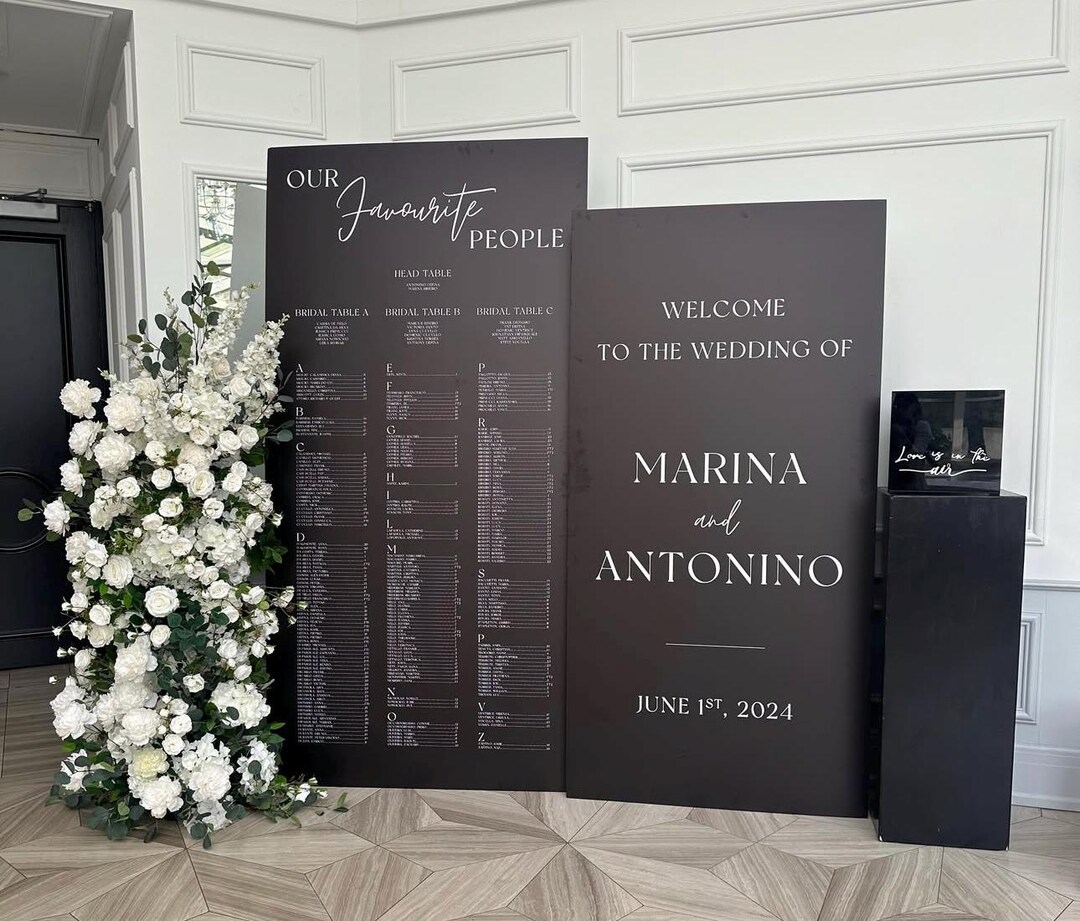 Self Standing Seating Chart and Welcome Event Signage for Weddings ...