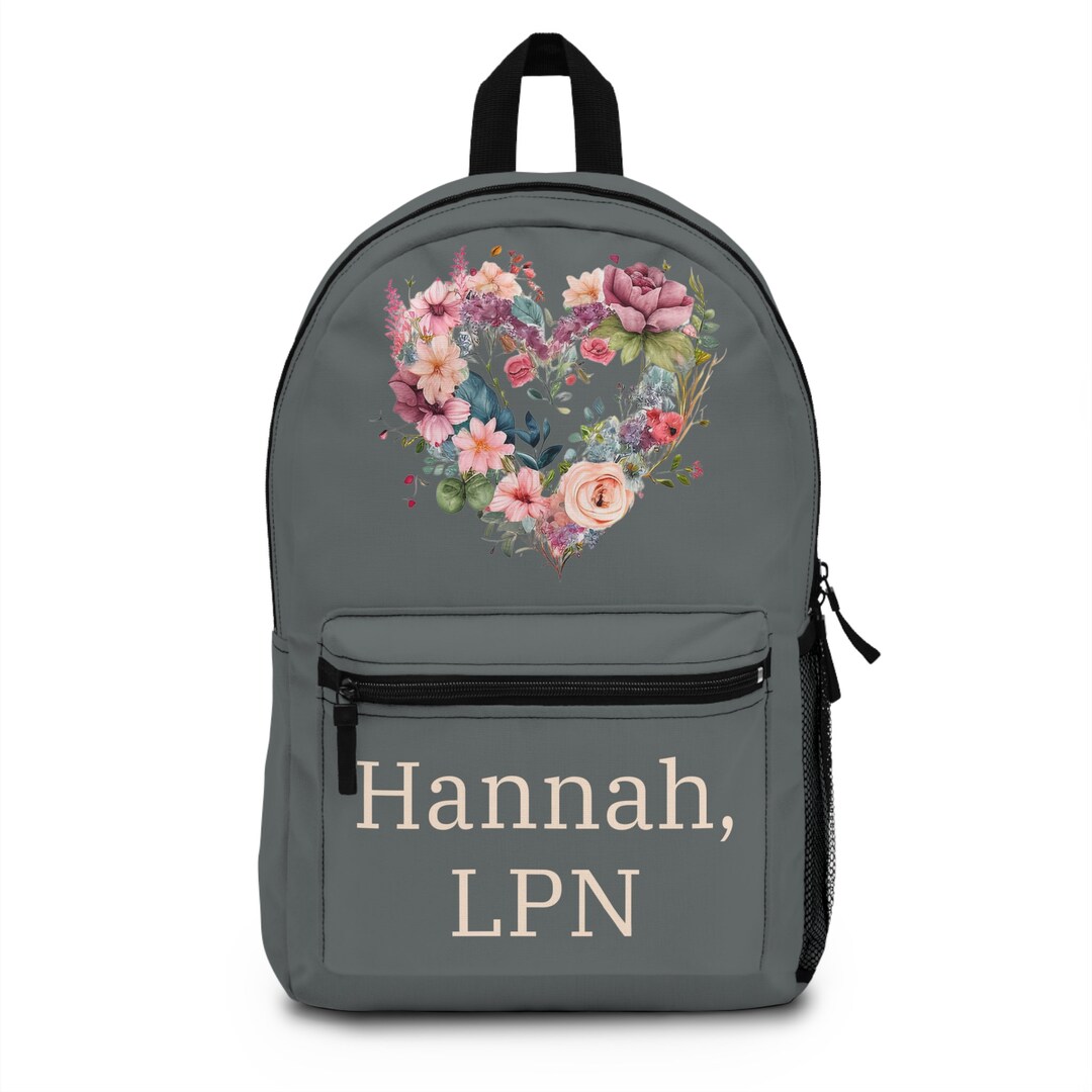 Floral Heart Backpack for Healthcare Workers Backpack for Educators Bag ...