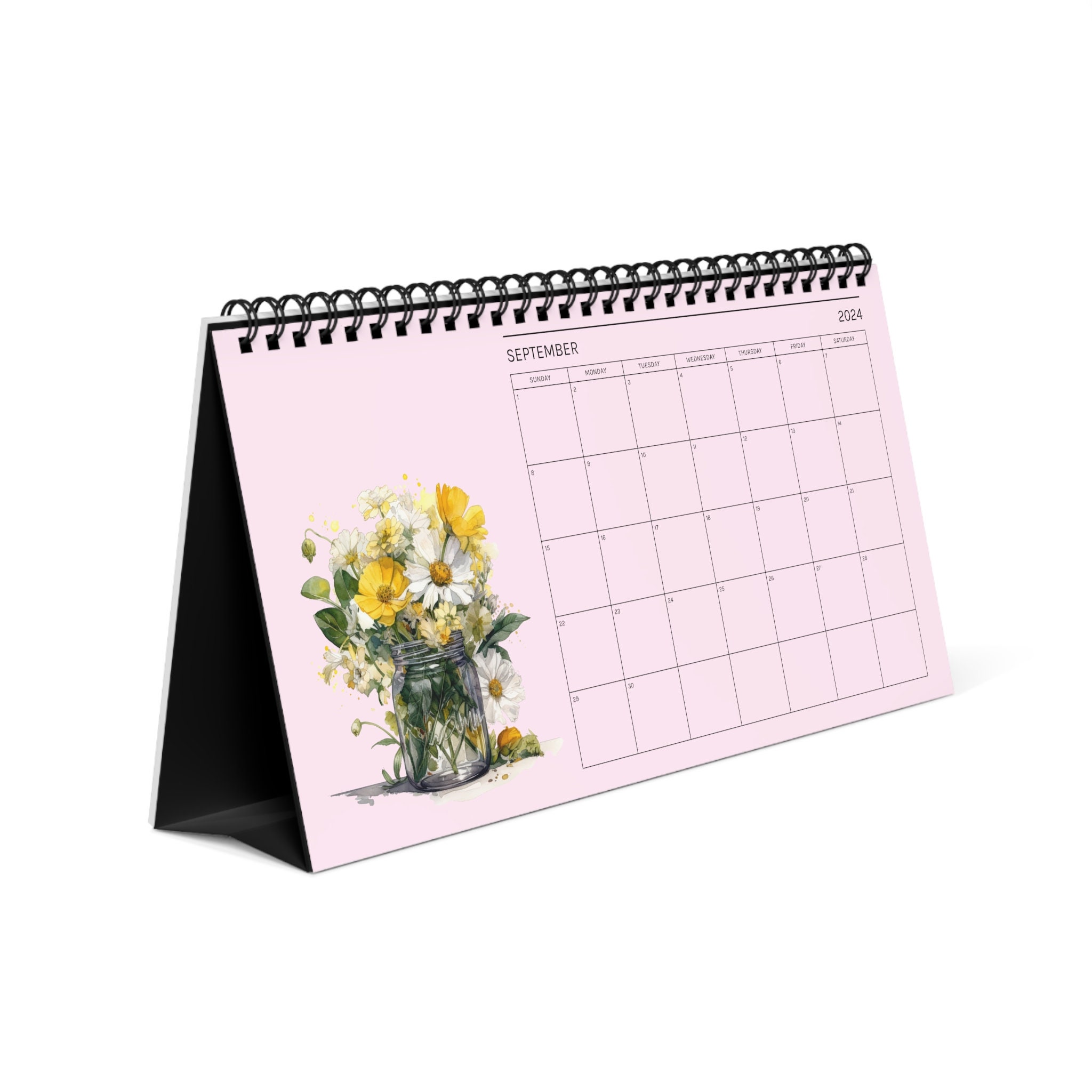 2024 Desktop Flip Calendar Floral for Teacher Desktop Calendar ...