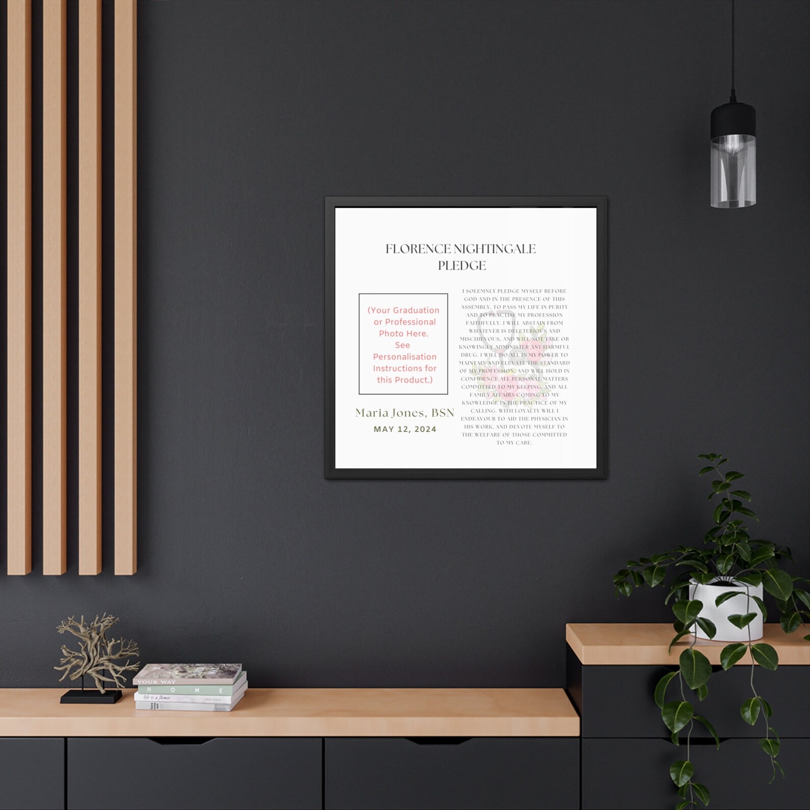 Florence Nightingale Pledge Personalized Wall Hanging Gift for Graduate ...