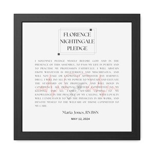 Florence Nightingale Pledge Personalized Wall Hanging Gift for Graduate ...