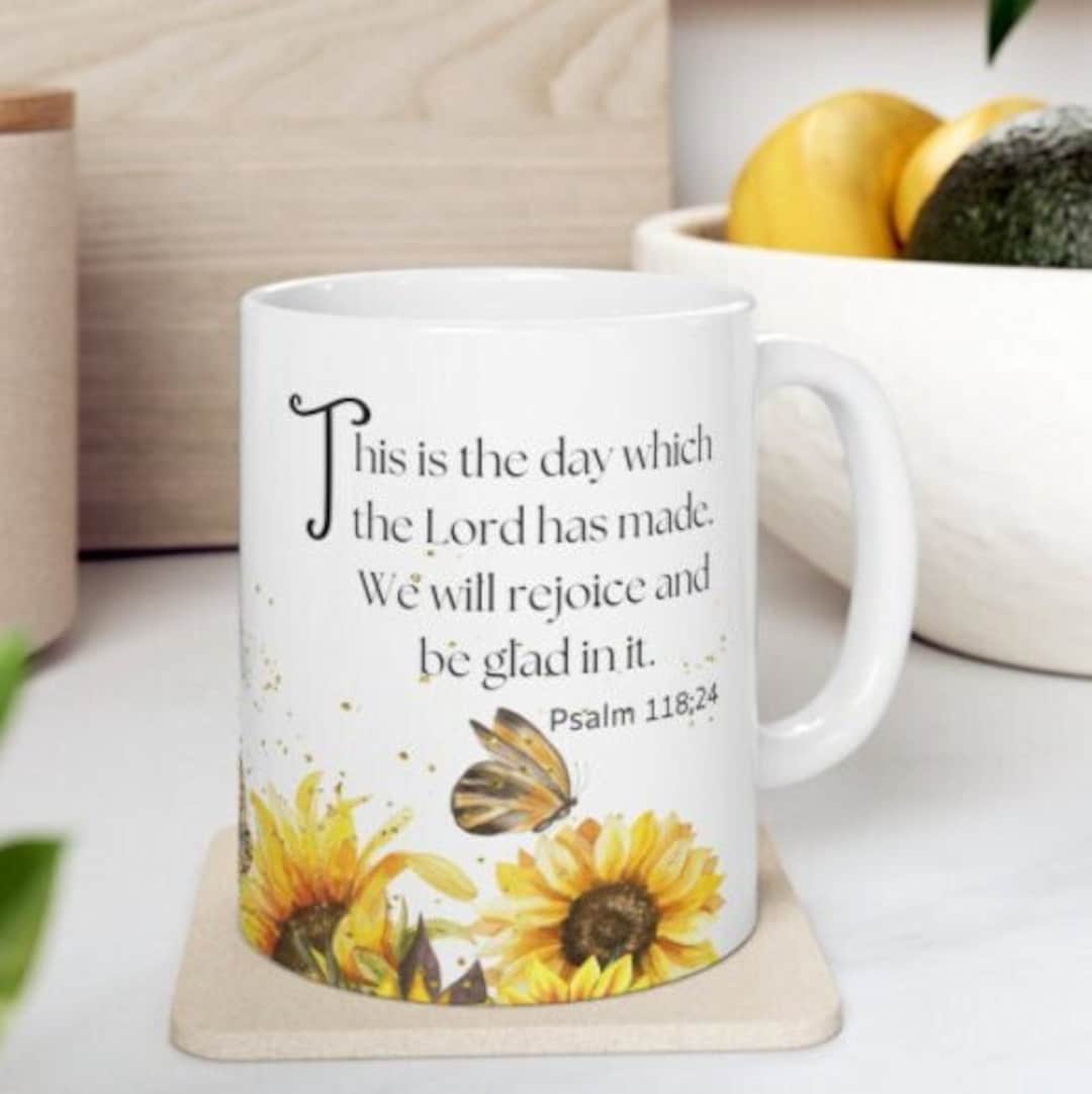 Bible Verse Ceramic Coffee Mug Inspirational Floral Ceramic Mug ...