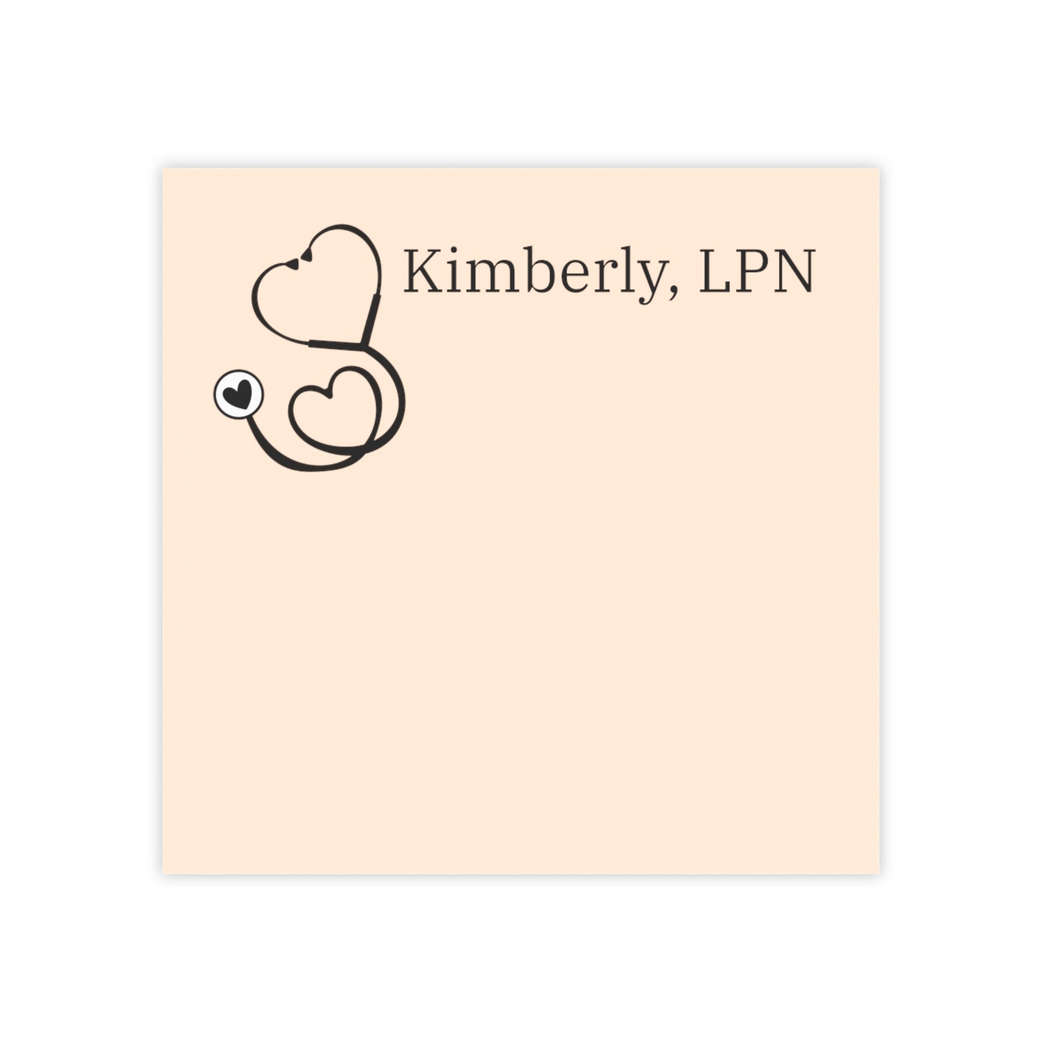 Custom Name Heart Stethoscope Post It Notes for Doctor Personalized ...