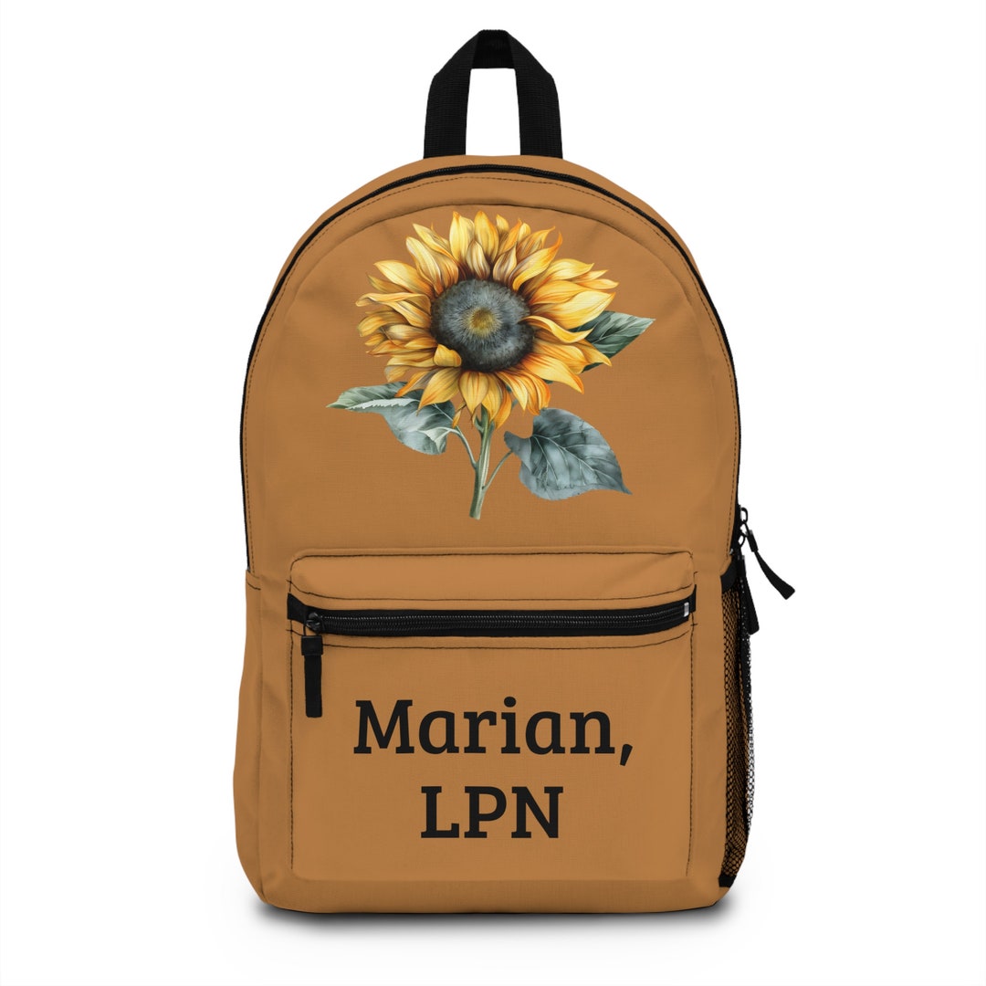 Sunflower Backpack, Floral Backpack, Personalized Flower Backpack ...