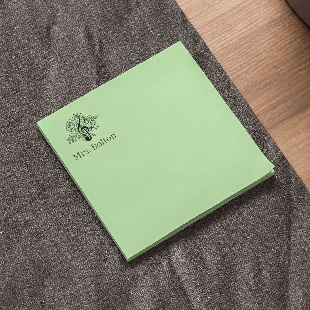 Personalized Music Post It Notes for Teacher Appreciation Sticky Notes ...