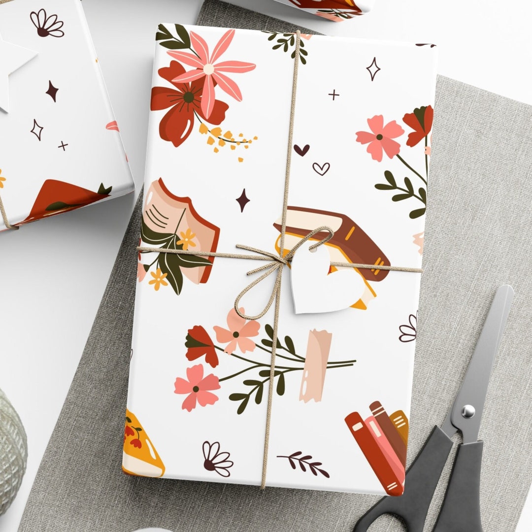 Floral Wrapping Paper Book Gift Wrap With Flowers Wrapping Paper ...