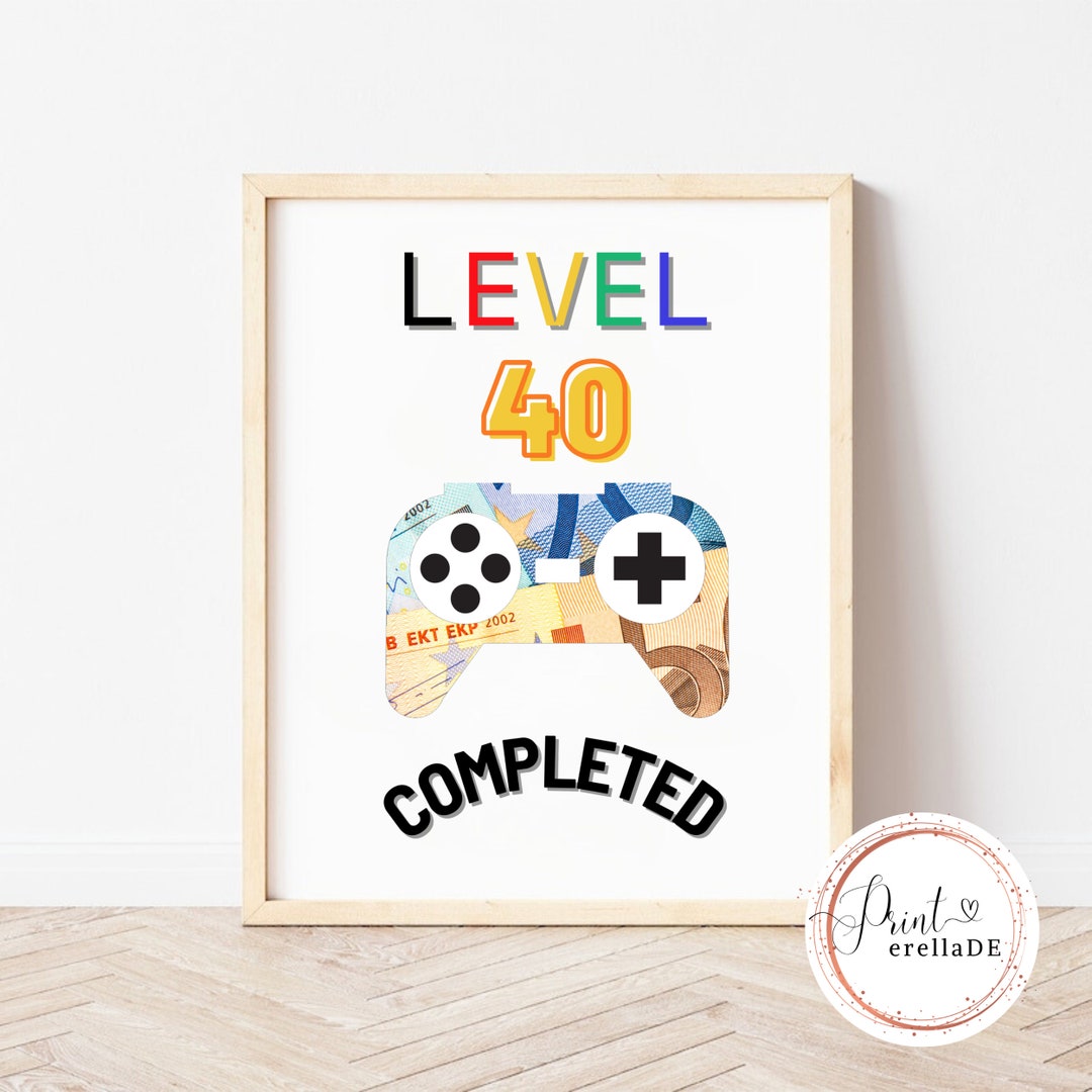 Cash Gift for 40th Birthday | Birthday Gift Money | Level 40 Completed ...