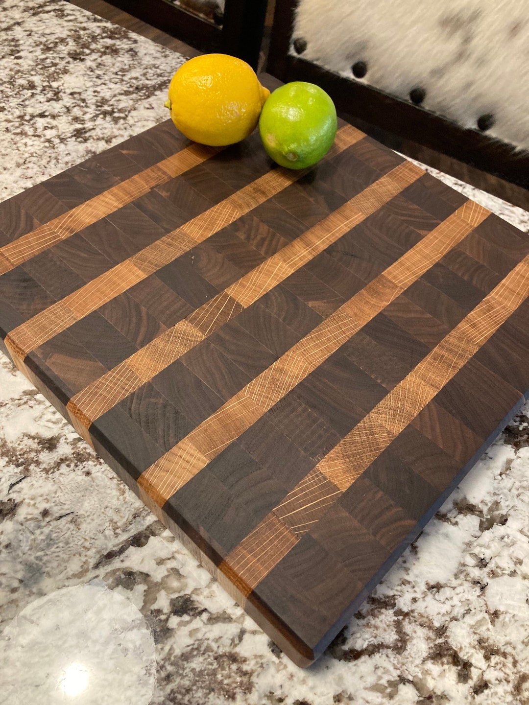 Walnut & Wine Barrel Cutting Board. Stunning Butcher Block Cutting ...