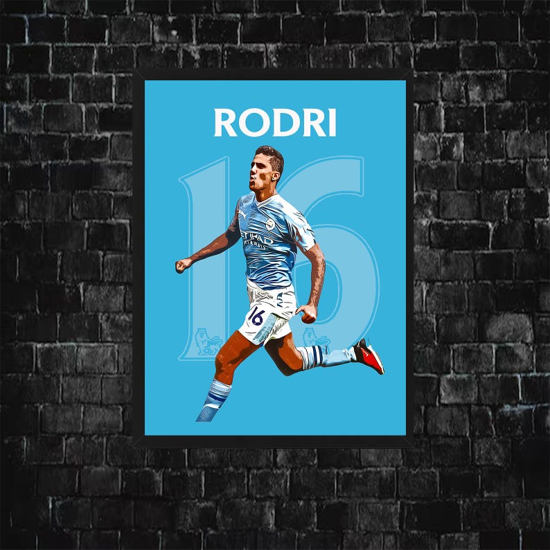 Rodri, Man City. Printable Poster, Digital Copies, Sketch Wall Art. - Etsy