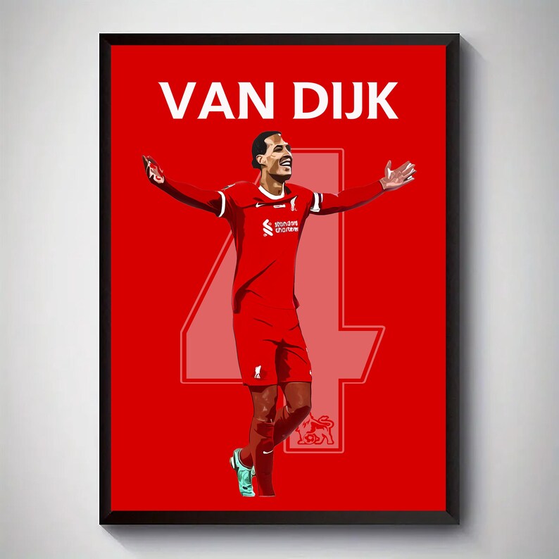 Virgil Van Dijk, Liverpool FC. Printable Poster, Digital Copies, Sketch ...