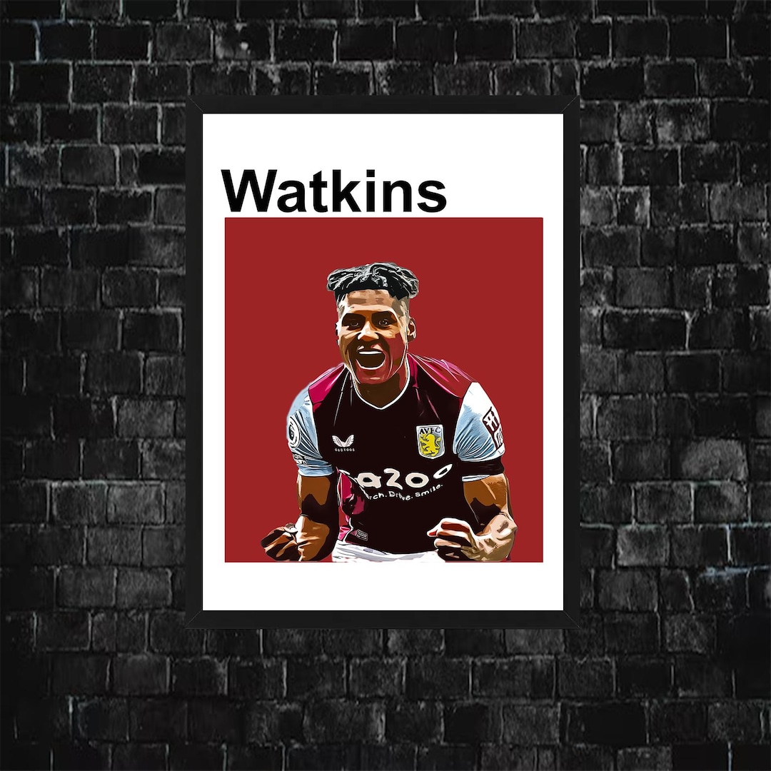 Ollie Watkins Aston Villa, Art Sketch Print, Wall Art, Football Poster ...