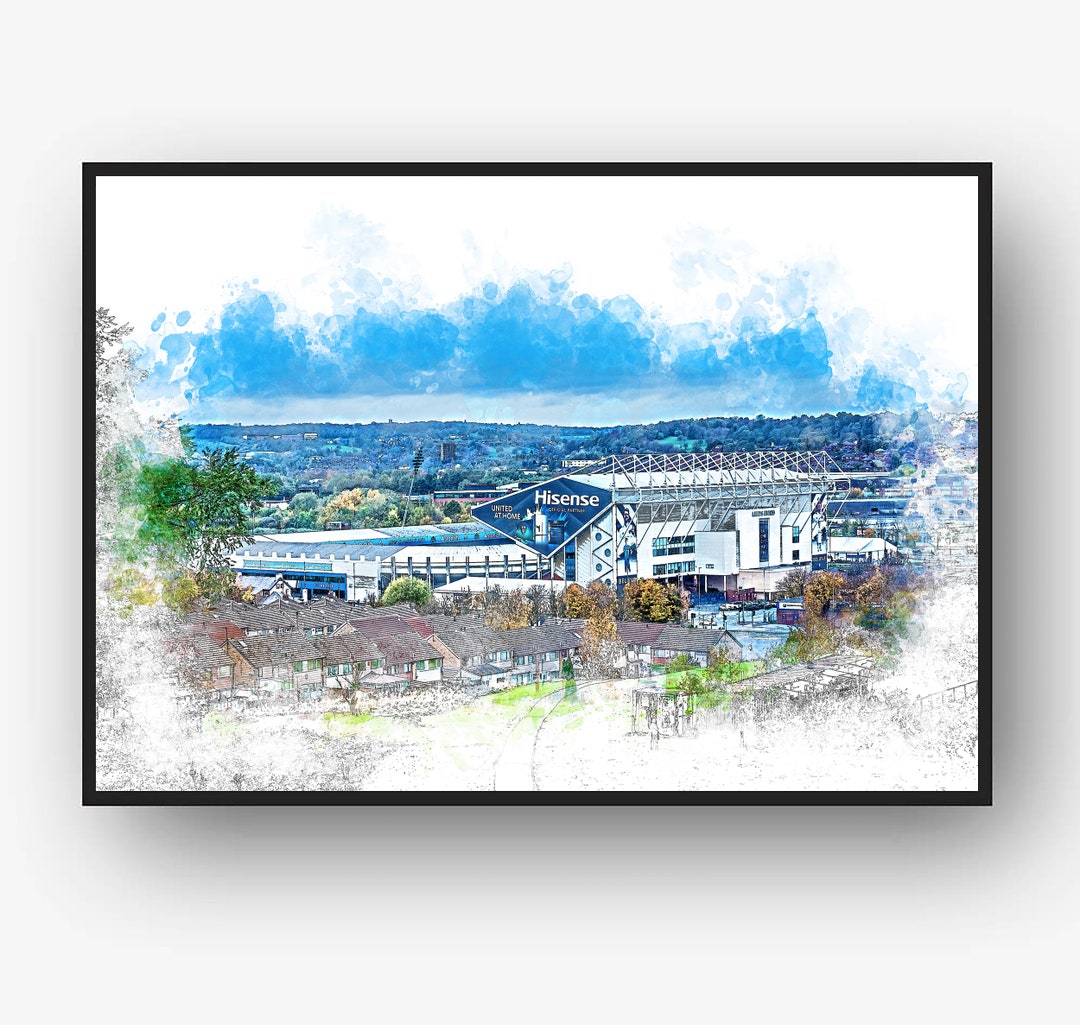 Leeds United, Elland Road Stadium Wall Art Sketch/paint Print Various ...