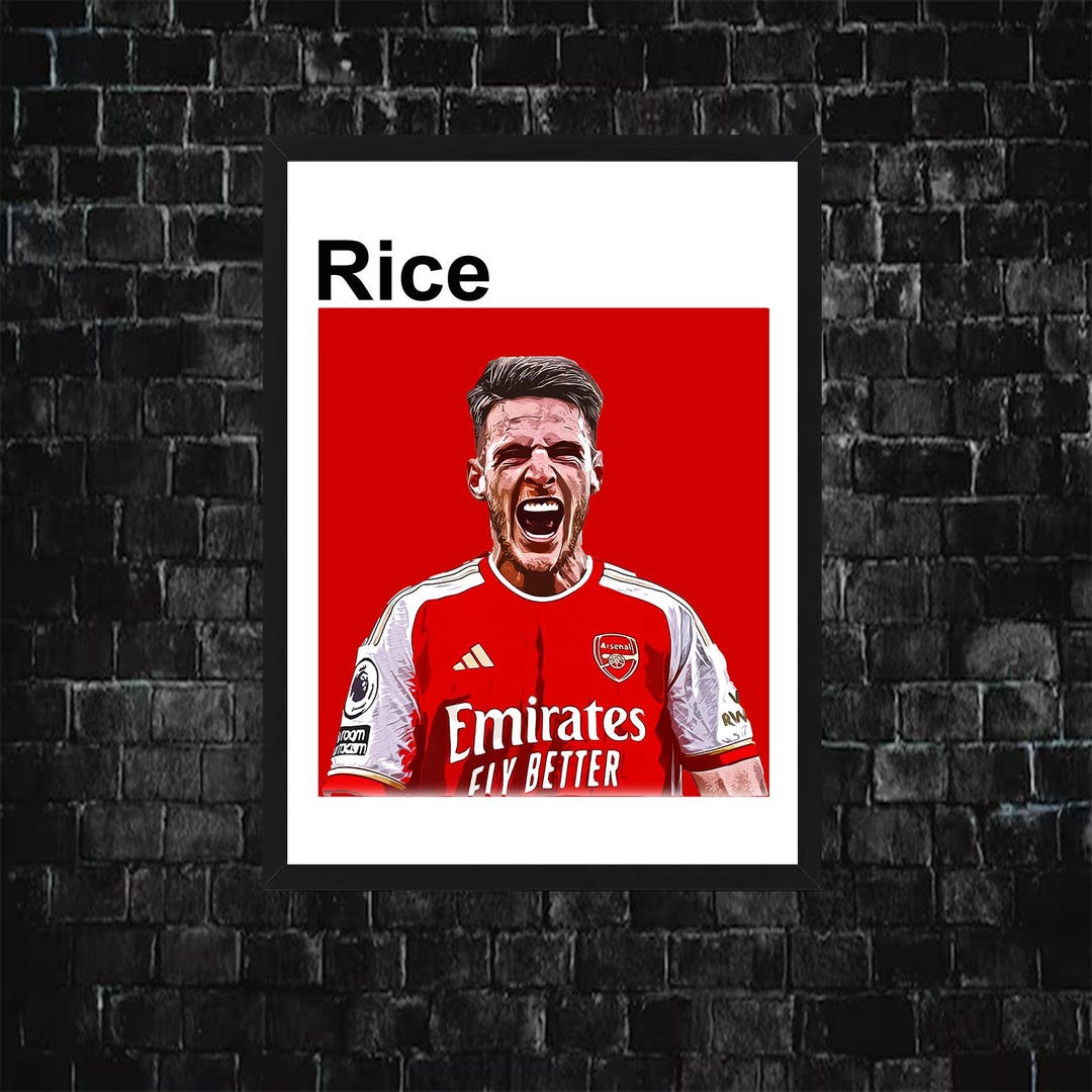 Declan Rice - Arsenal FC , - Art Sketch Print, Wall Art, Football ...