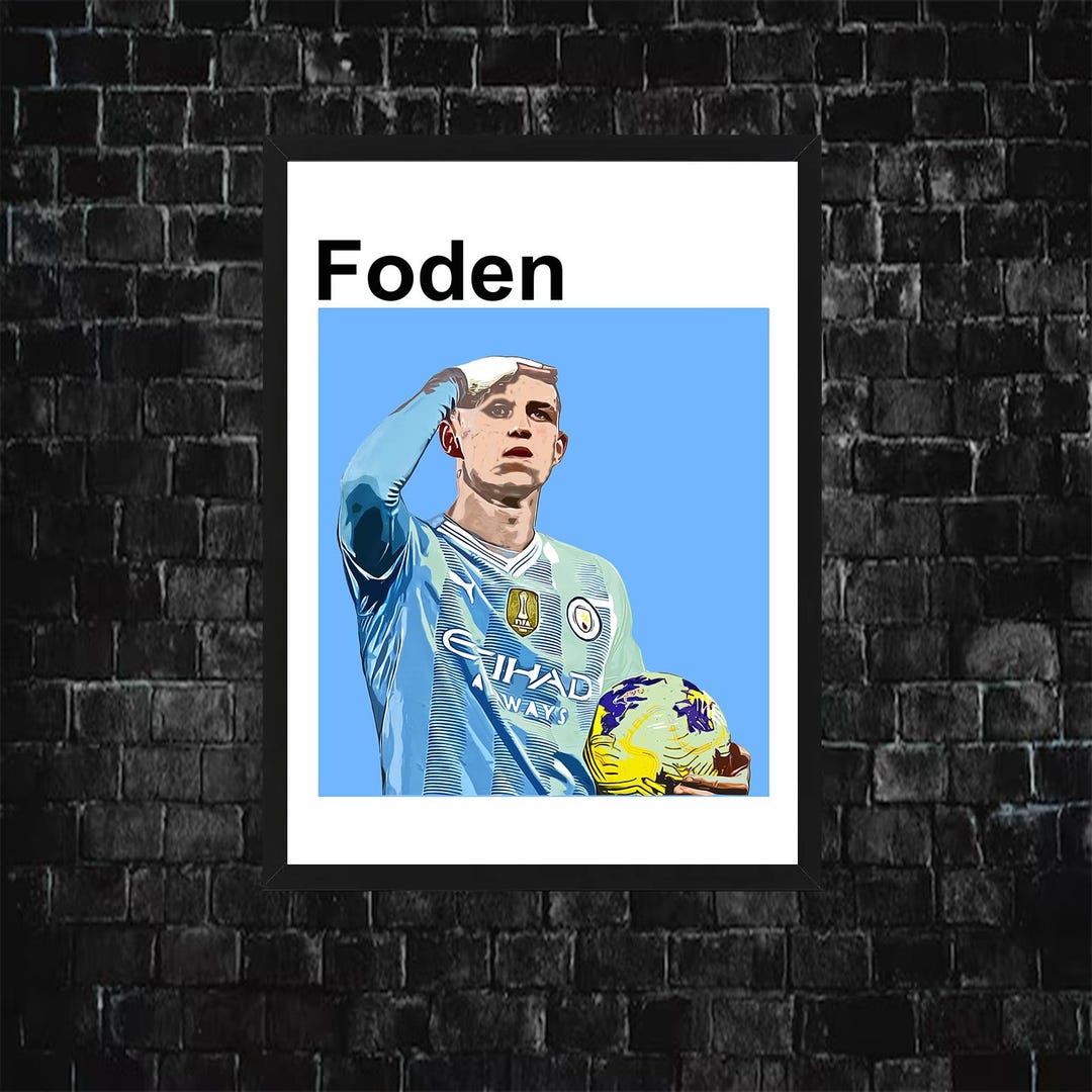 Phil Foden Man City FC , Art Sketch Print, Wall Art, Football Poster ...