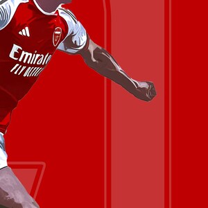 Declan Rice, Arsenal FC. Printable Poster, Digital Copies, Sketch Wall ...