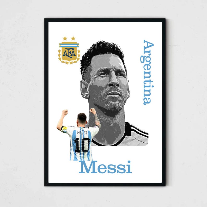 Lionel Messi, Argentina. Printable Poster, Digital Copies, Sketch Wall ...