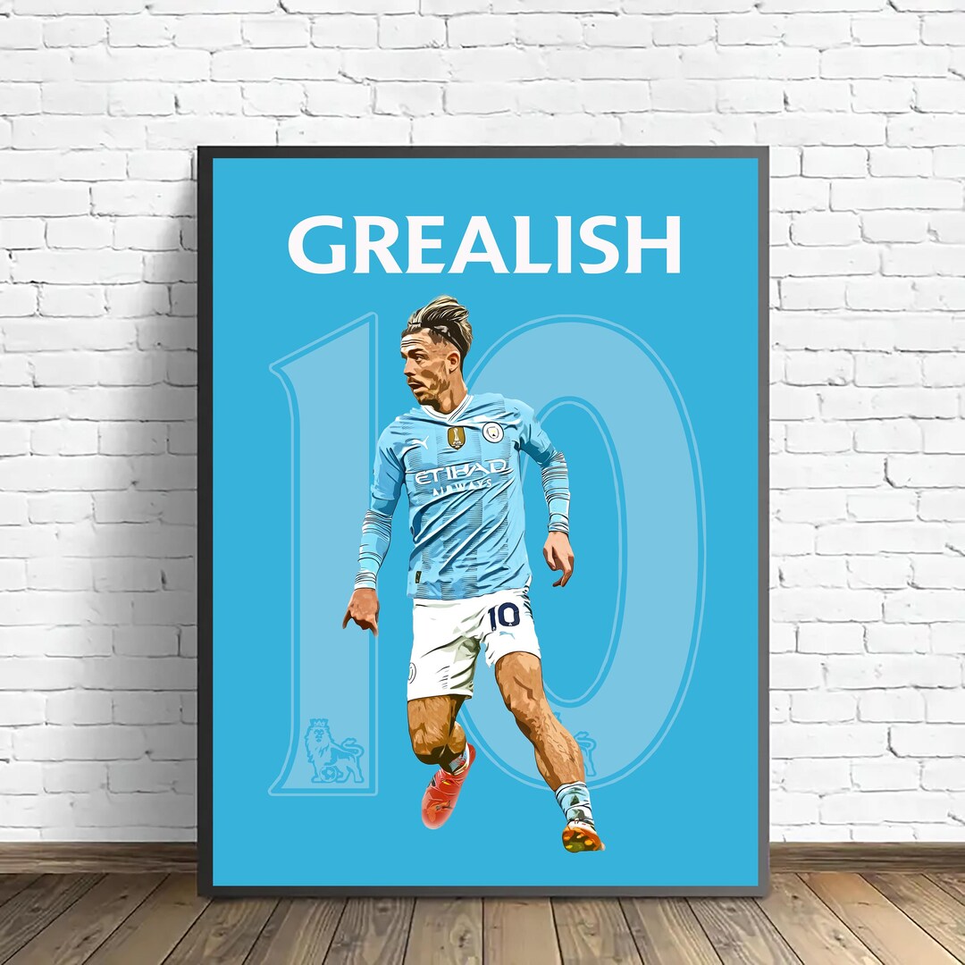 Jack Grealish, Man City. Printable Poster, Digital Copies, Sketch Wall ...