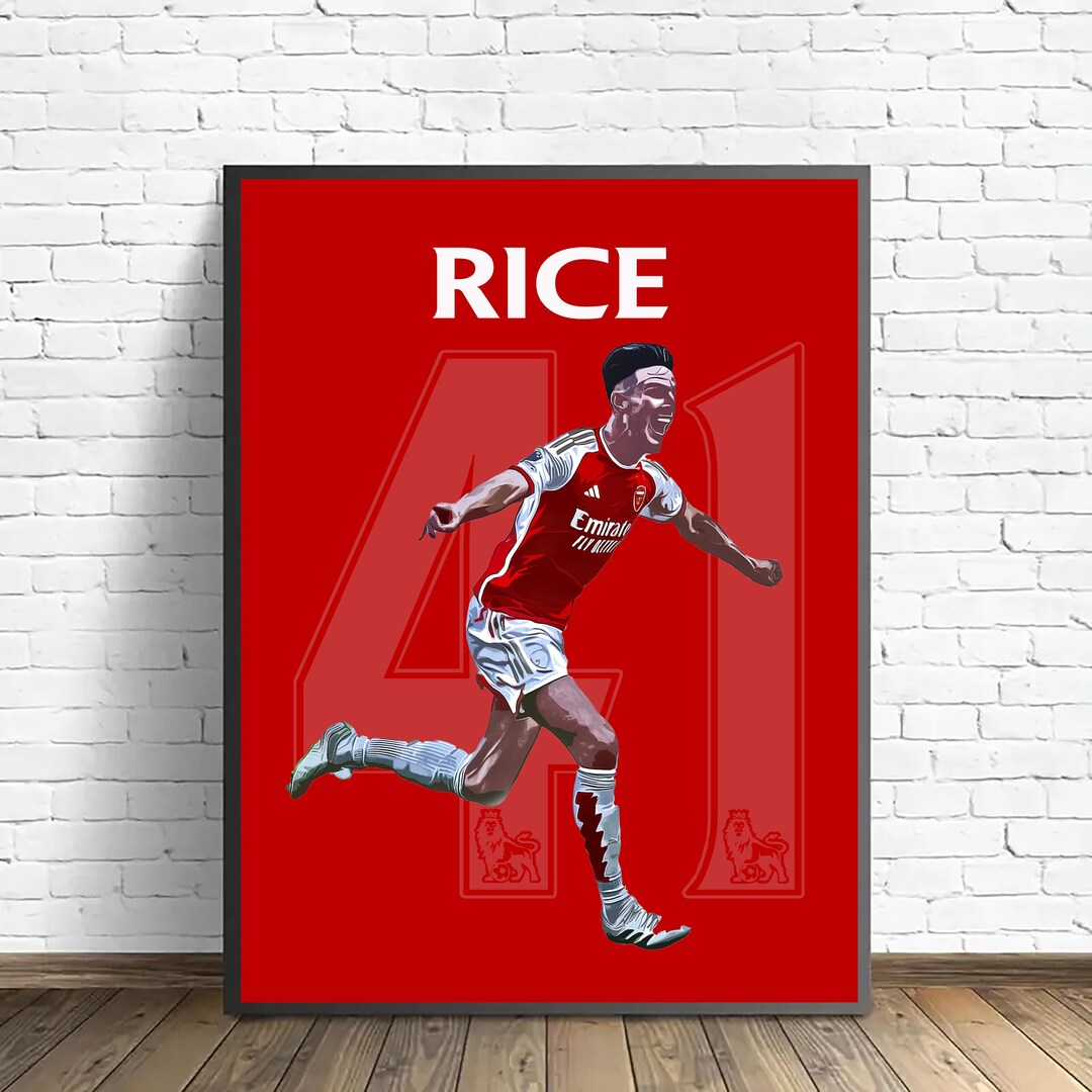 Declan Rice, Arsenal FC. Printable Poster, Digital Copies, Sketch Wall ...