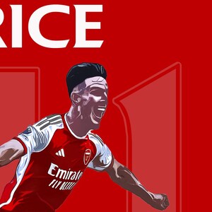 Declan Rice, Arsenal FC. Printable Poster, Digital Copies, Sketch Wall ...